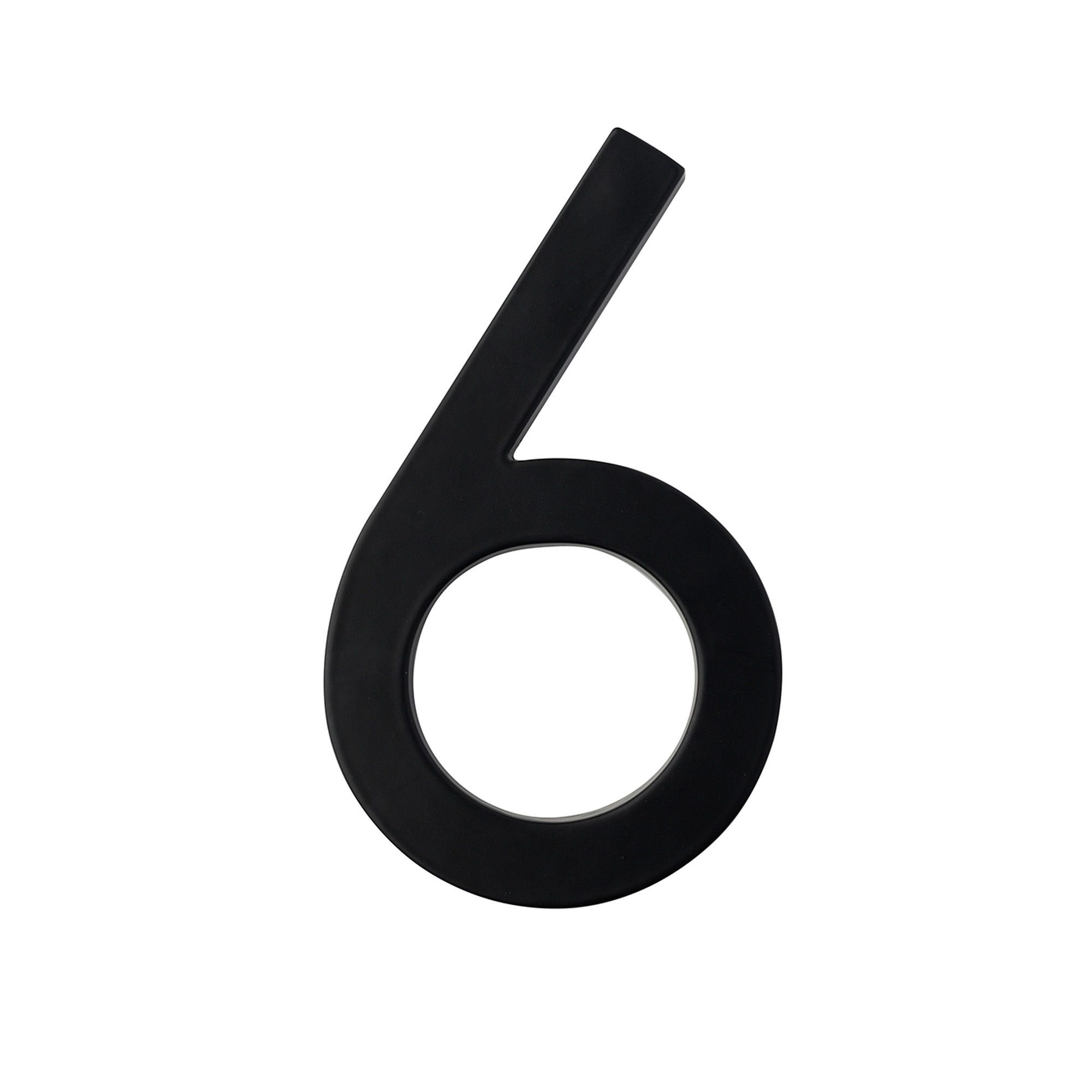 Designer Style House Number #6 - Matte Black - 5" from TAYMOR | BMR