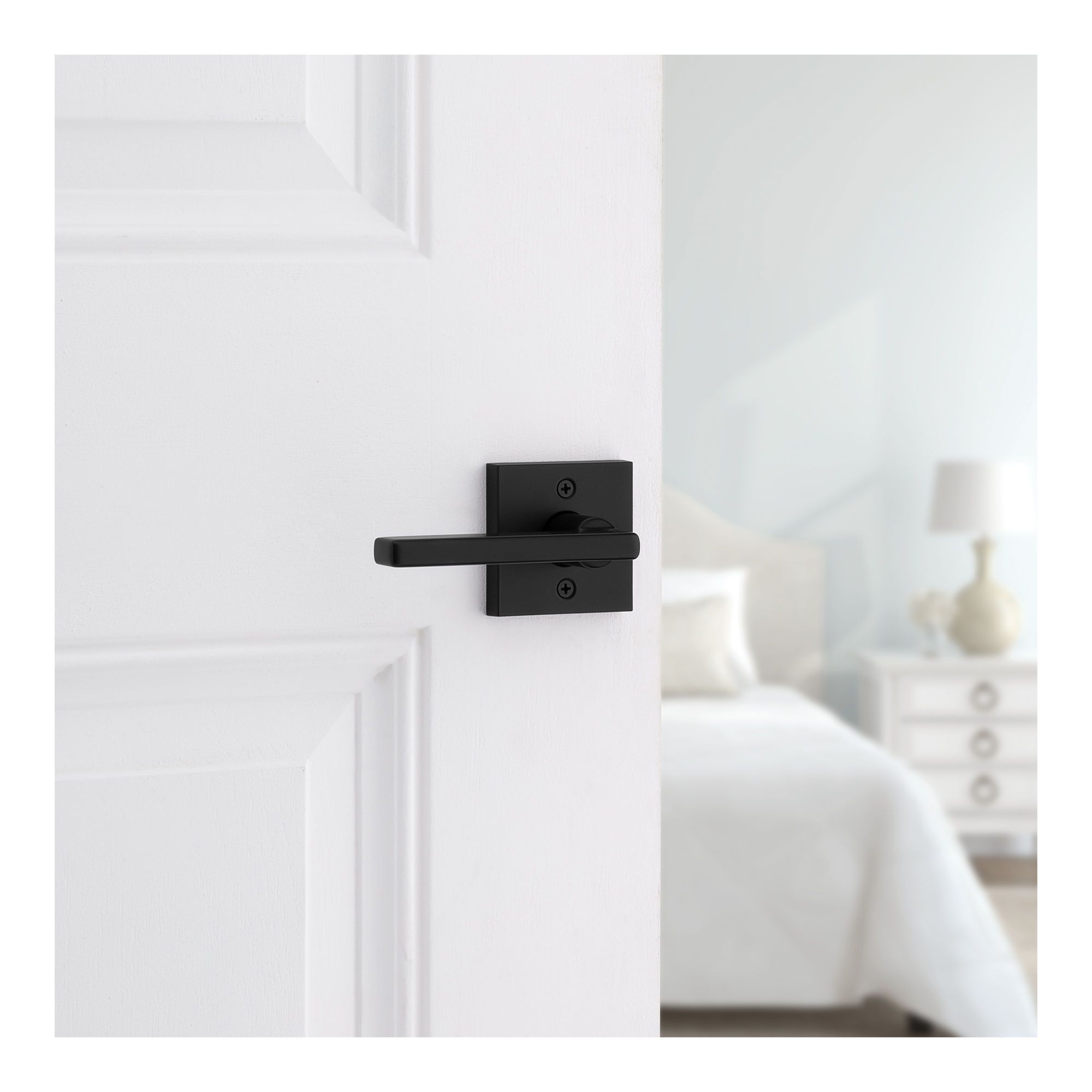 Halifax Square Rose Passage Levers - Matte Black from WEISER | BMR