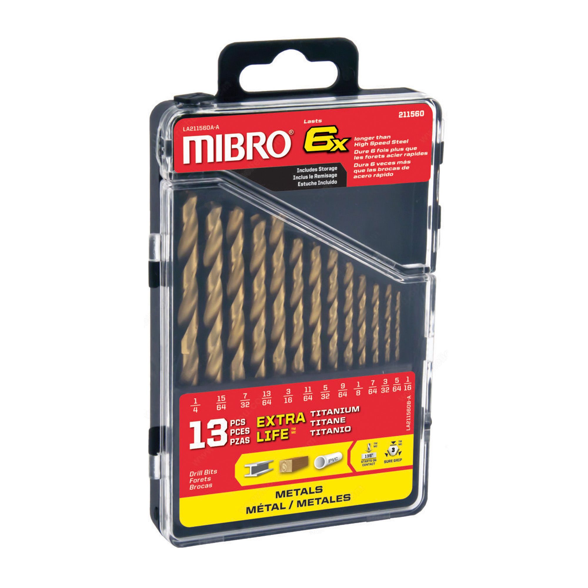 Titanium Nitride Coated Drill Bit Set - 13 Pieces from MIBRO | BMR