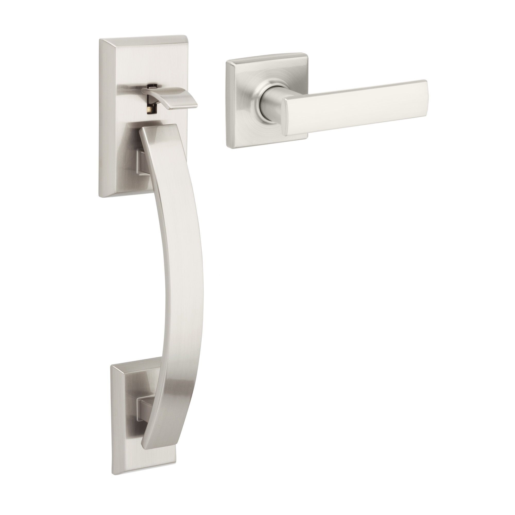 Minus Tavaris/Breton Latch Handles by Weiser, Satin Nickel from WEISER ...
