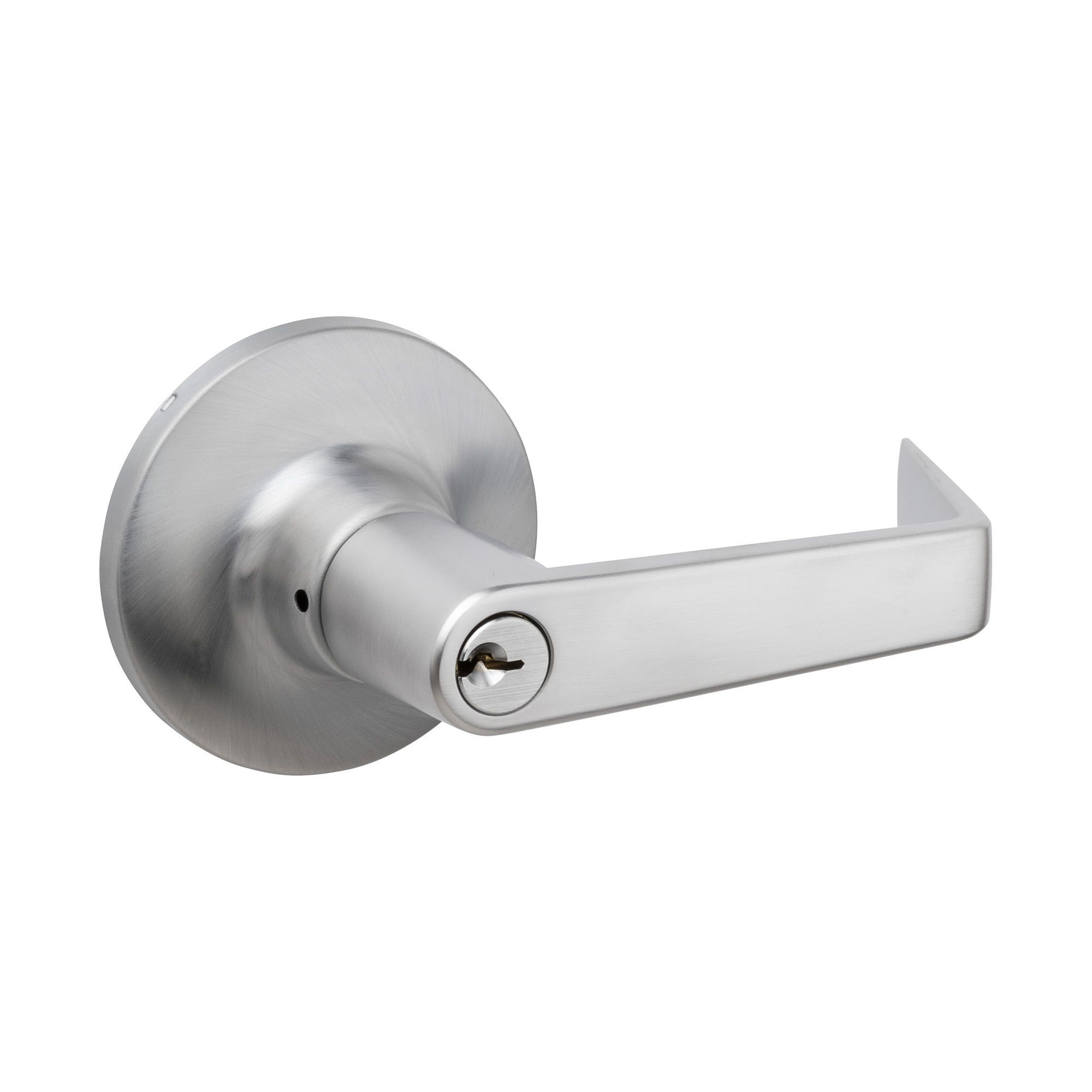 Tell Satin Chrome Commercial Storeroom Lever Handles from WEISER | BMR