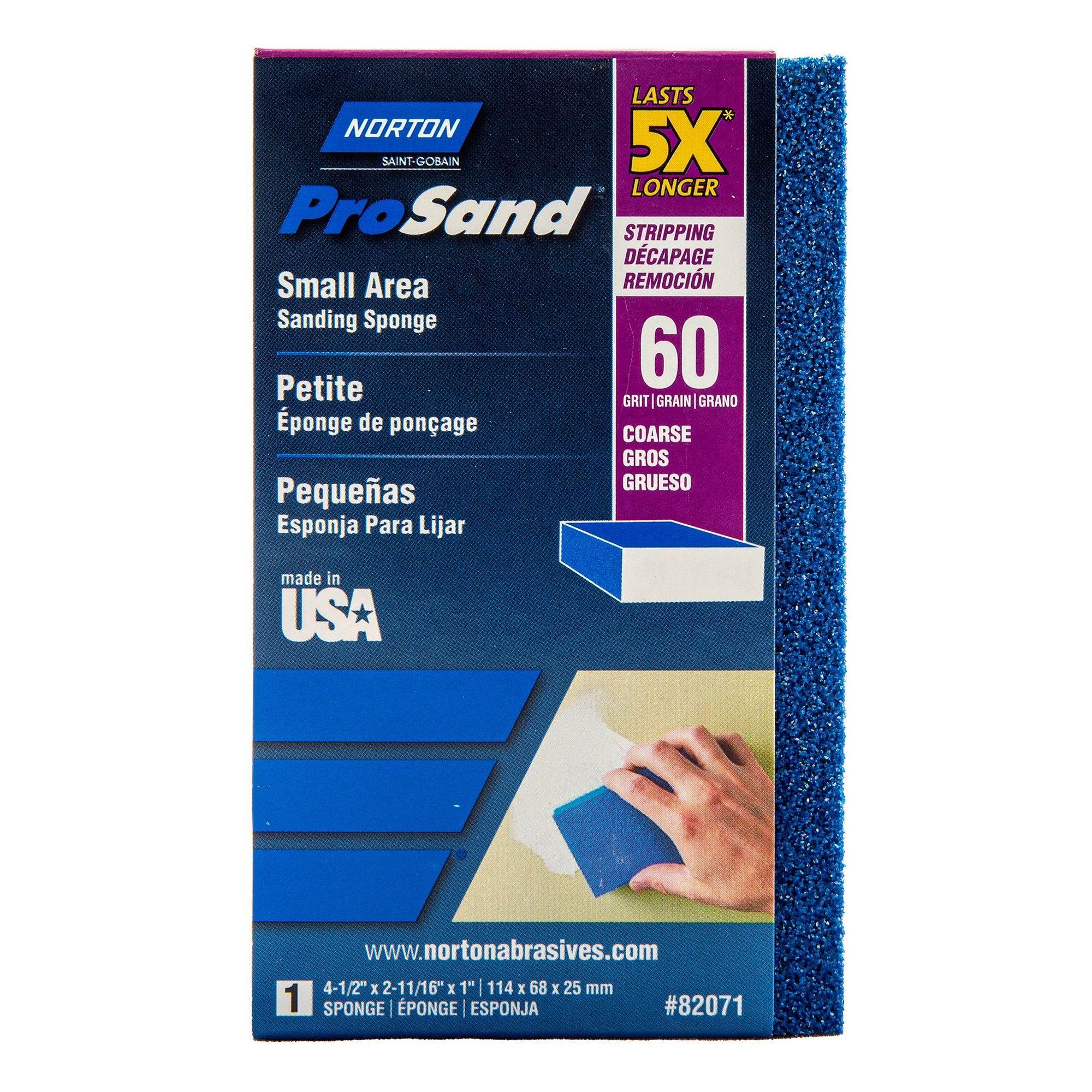 Norton ProSand Small Area Sanding Sponge - 4 1/2" x 2 11/16" x 1" - Gr ...