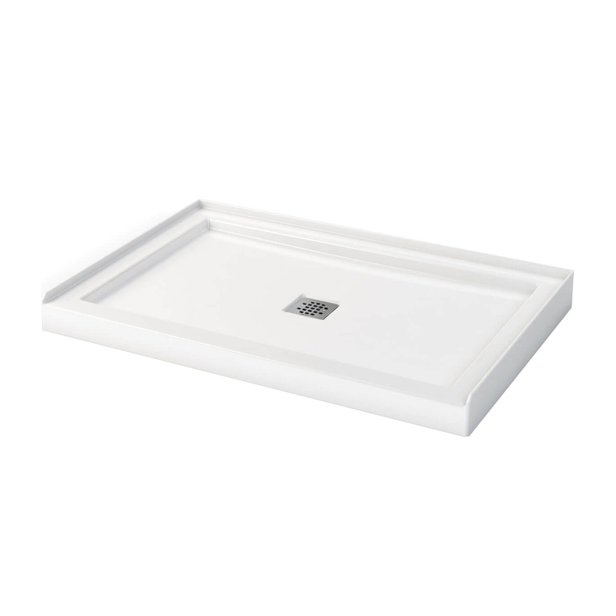 MAAX Zone Configurable Shower Base - Center Drain - 48" x 32" - White ...