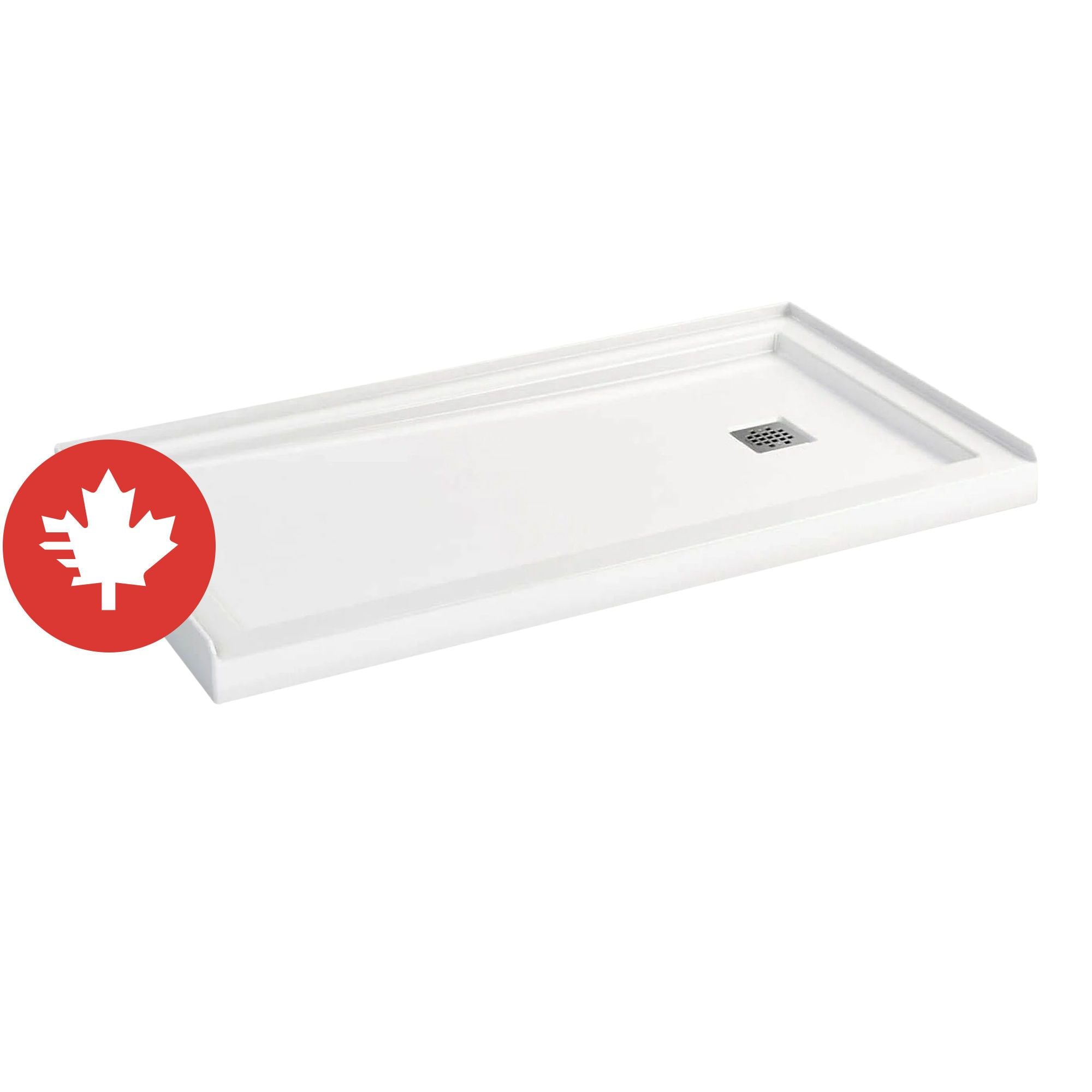 MAAX Zone Configurable Shower Base - Right Drain - 60" x 32" - White ...