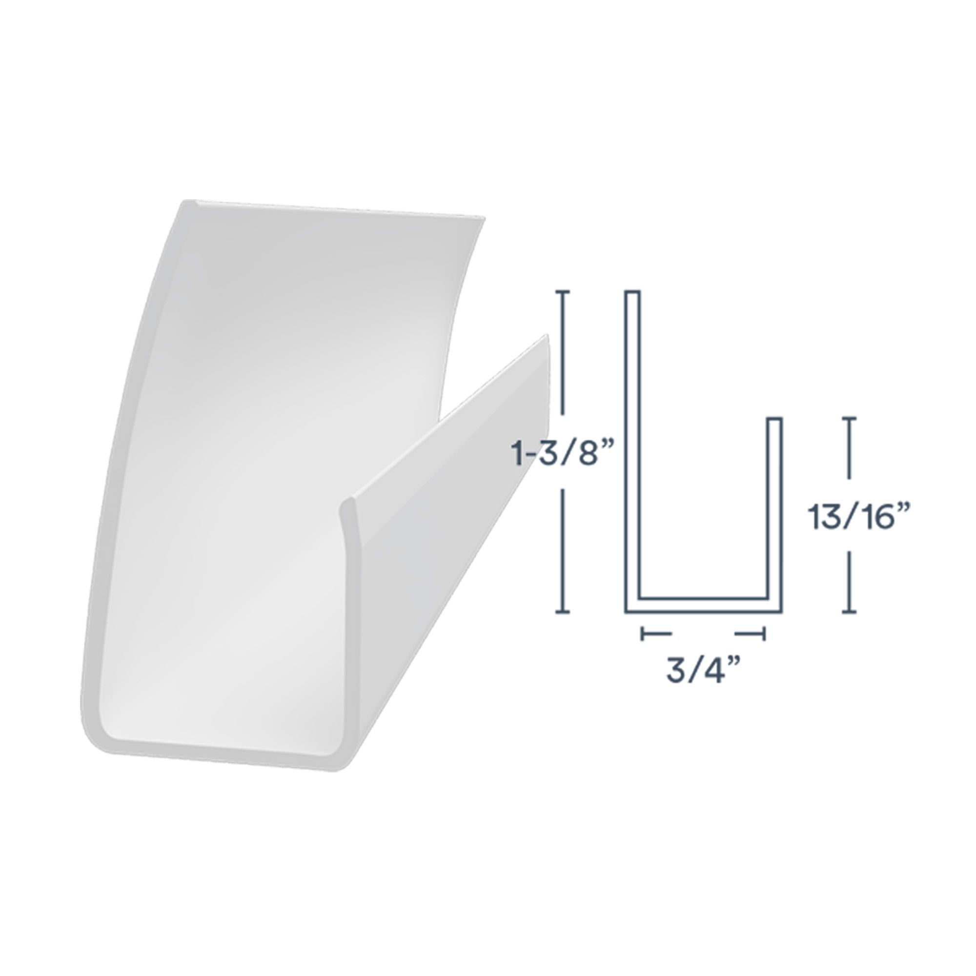 PVC J-Trim for Trusscore RibCore and Slatwall - White - 3/4" x 10' from ...