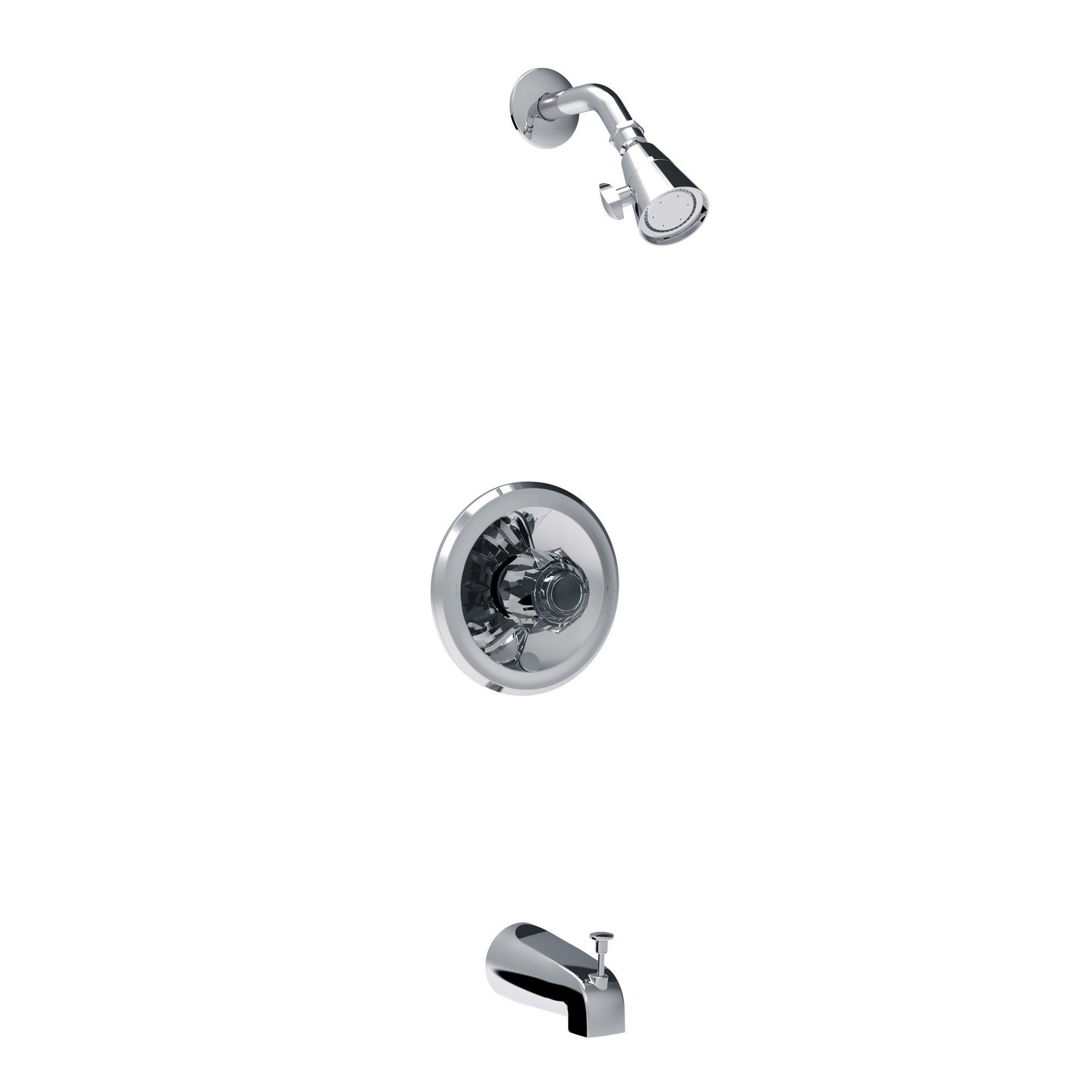 Tub/Shower Faucet - Elyan - 1 Handle - Chrome - 4 Pieces from FIXEL | BMR