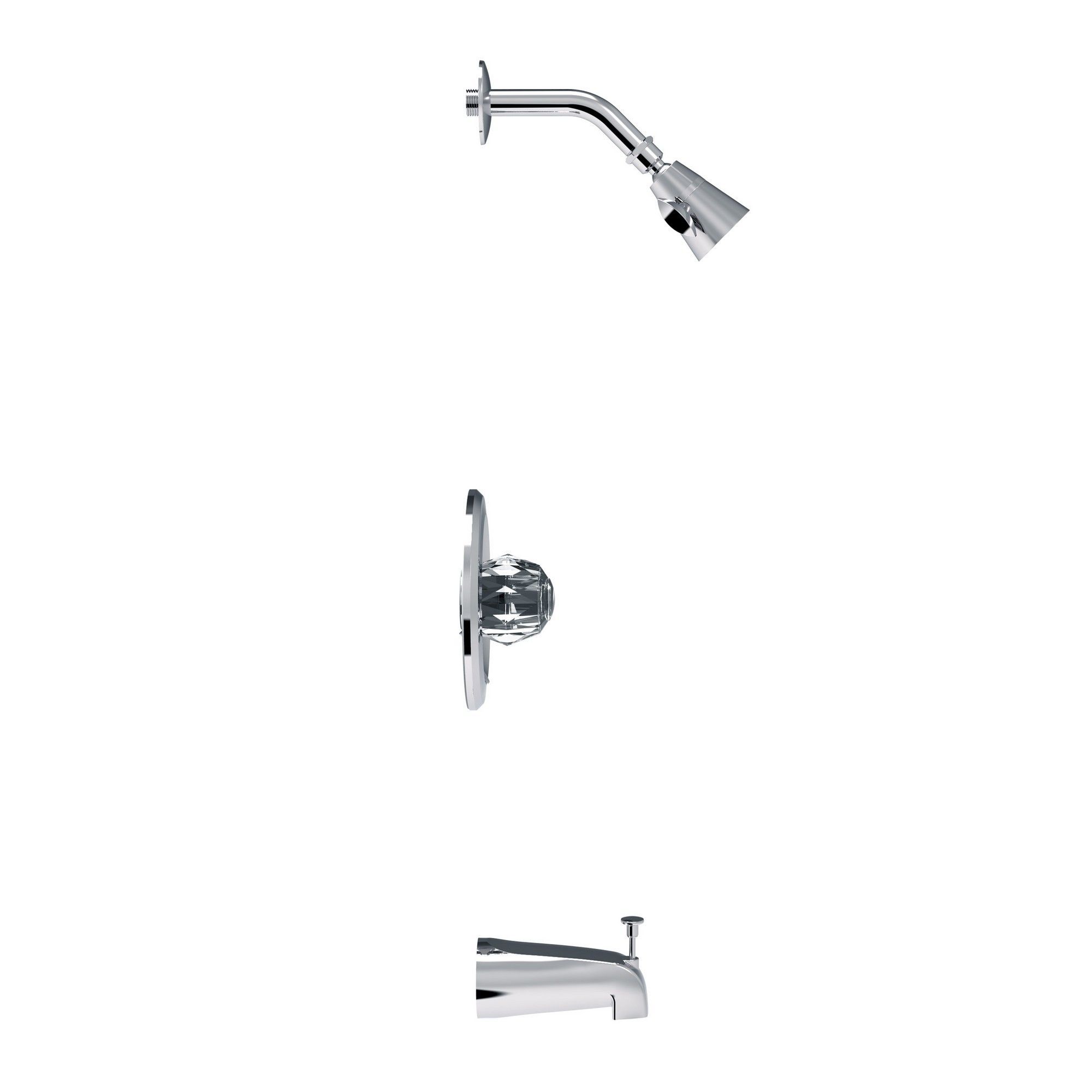 Tub/Shower Faucet - Elyan - 1 Handle - Chrome - 4 Pieces from FIXEL | BMR