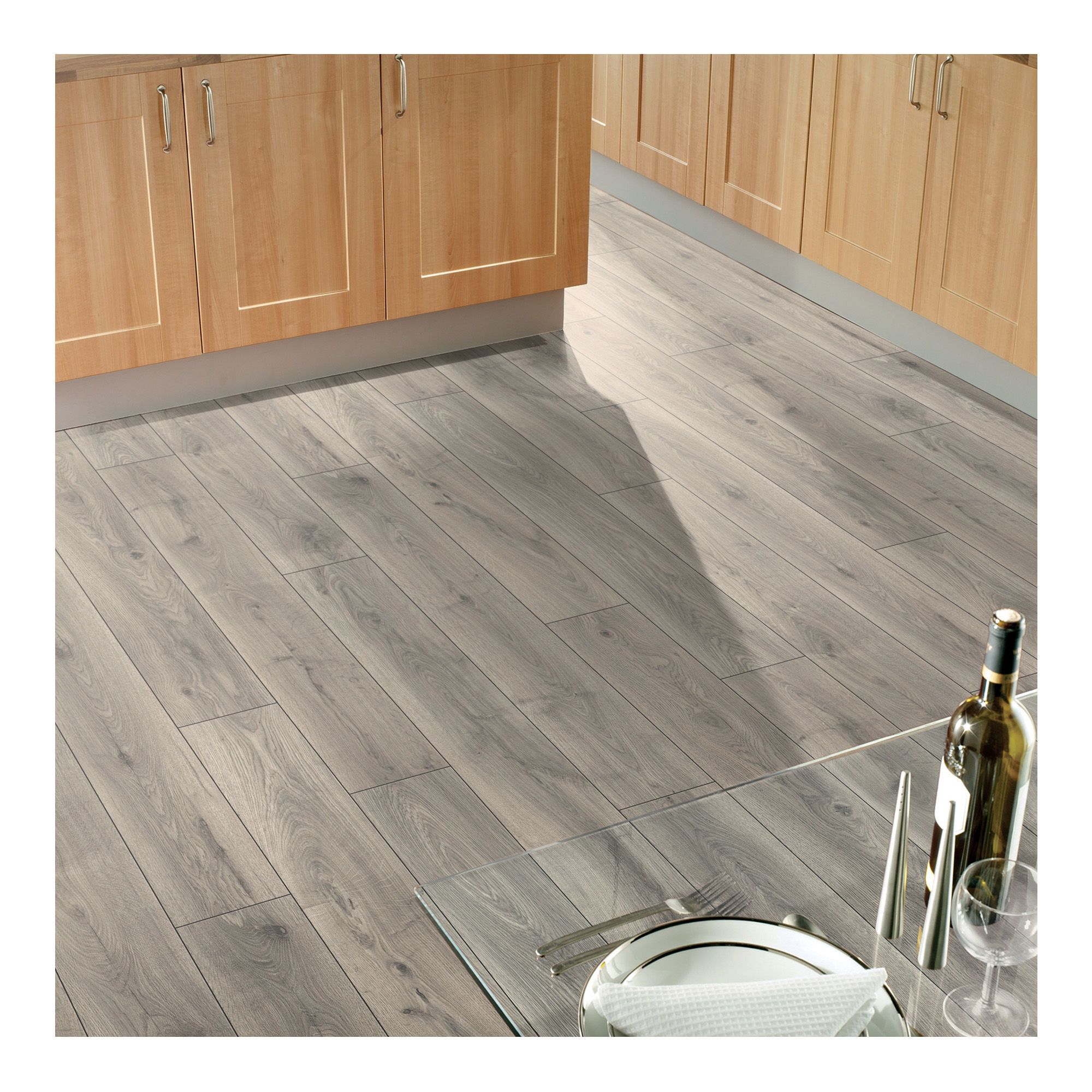 Laminate Flooring - AC4 - 8 mm - Euro - Volcano Oak - 8" x 51" from ...