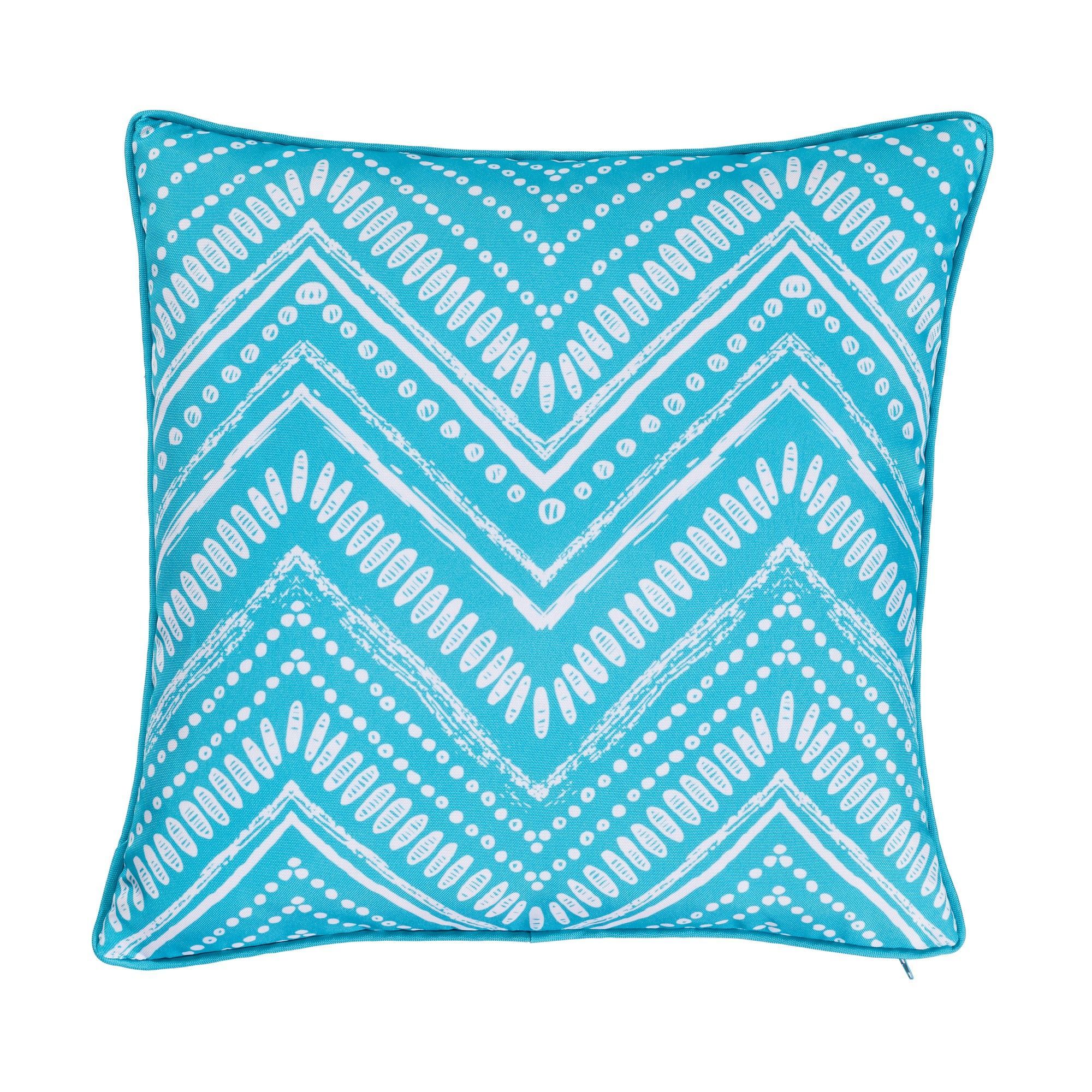 Outdoor Cushion - Printed Turquoise - 18" x 18" | BMR