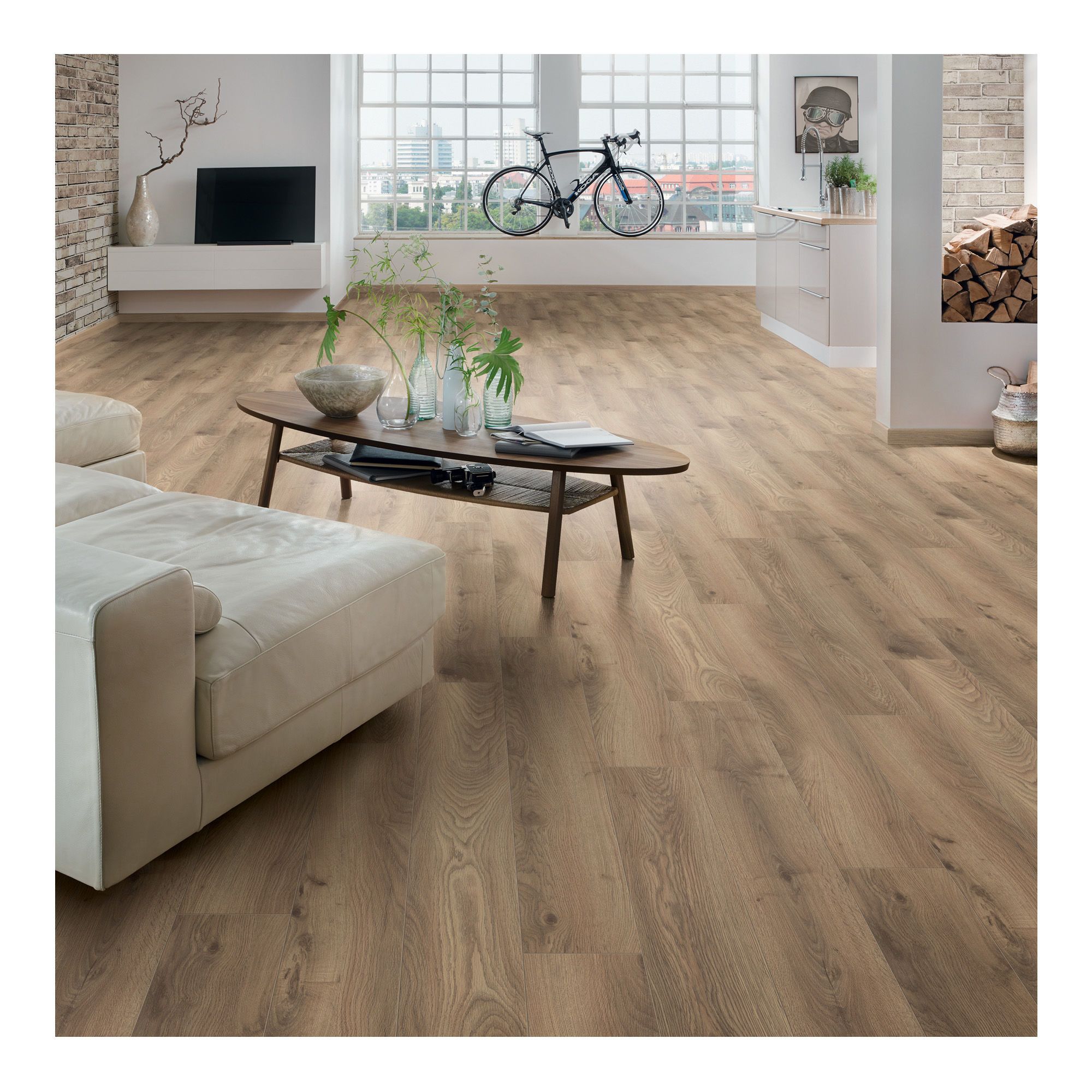 Laminate Flooring - AC4 - 8 mm - Euro - Coconut - 8" x 51" from ...