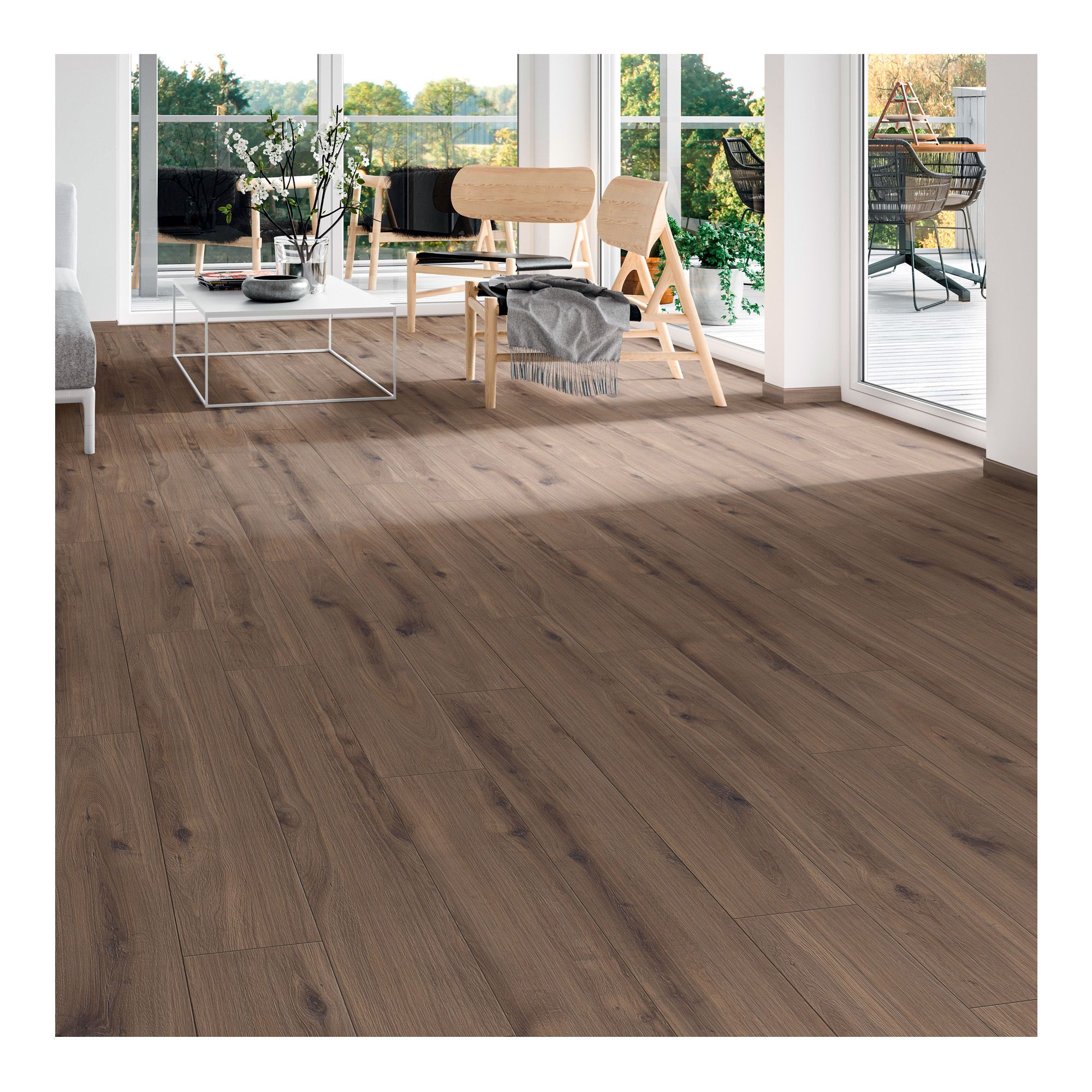 Plancher laminé, AC4, 8 mm, Euro, peuplier, 8" x 51" de ARCHITEK | BMR