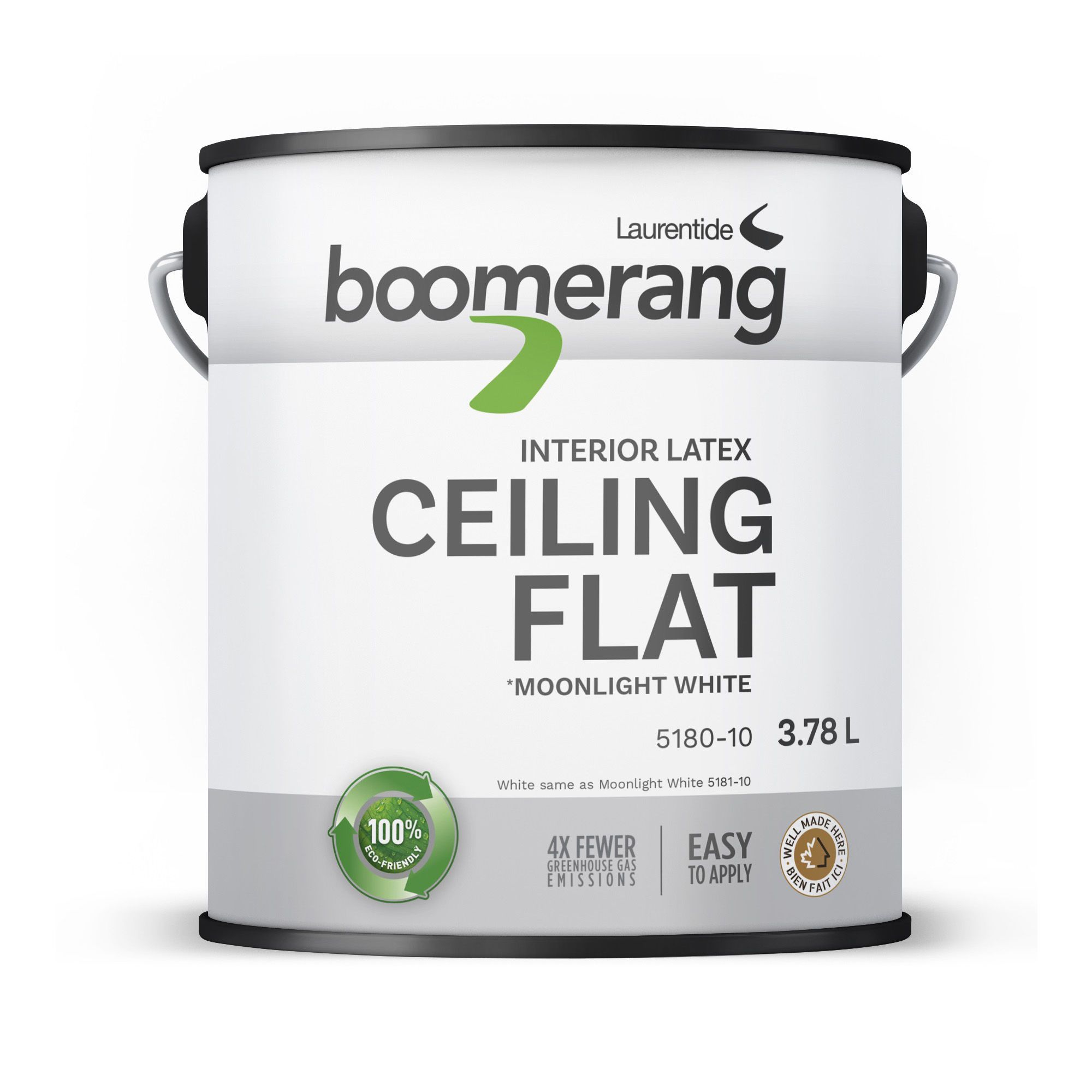 Boomerang Recycled Paint - Ceiling Flat - Moonlight- White - 3.78 l ...