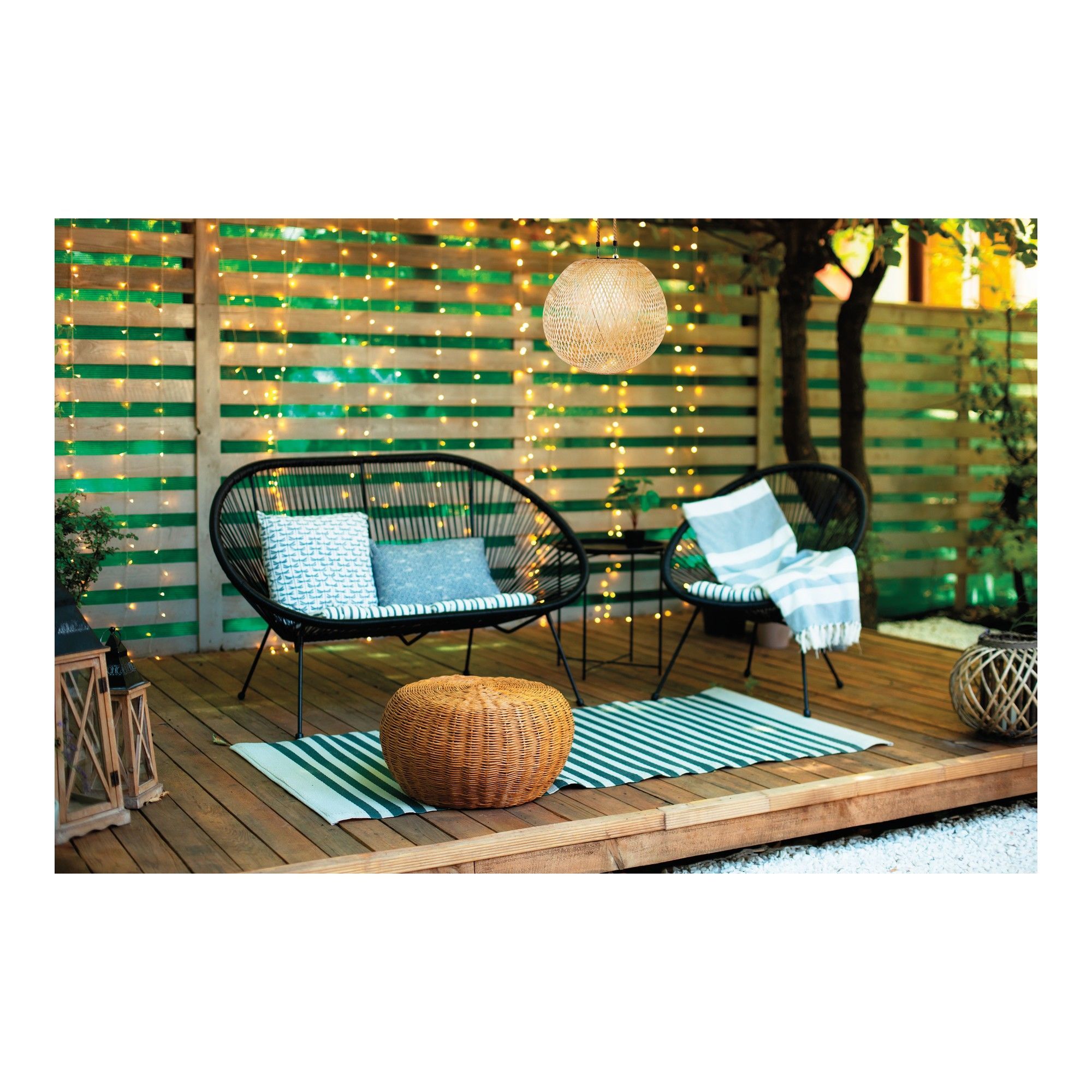Bamboo Solar Pendant Light, 8 lm, 15" x 13" from OPAZ | BMR