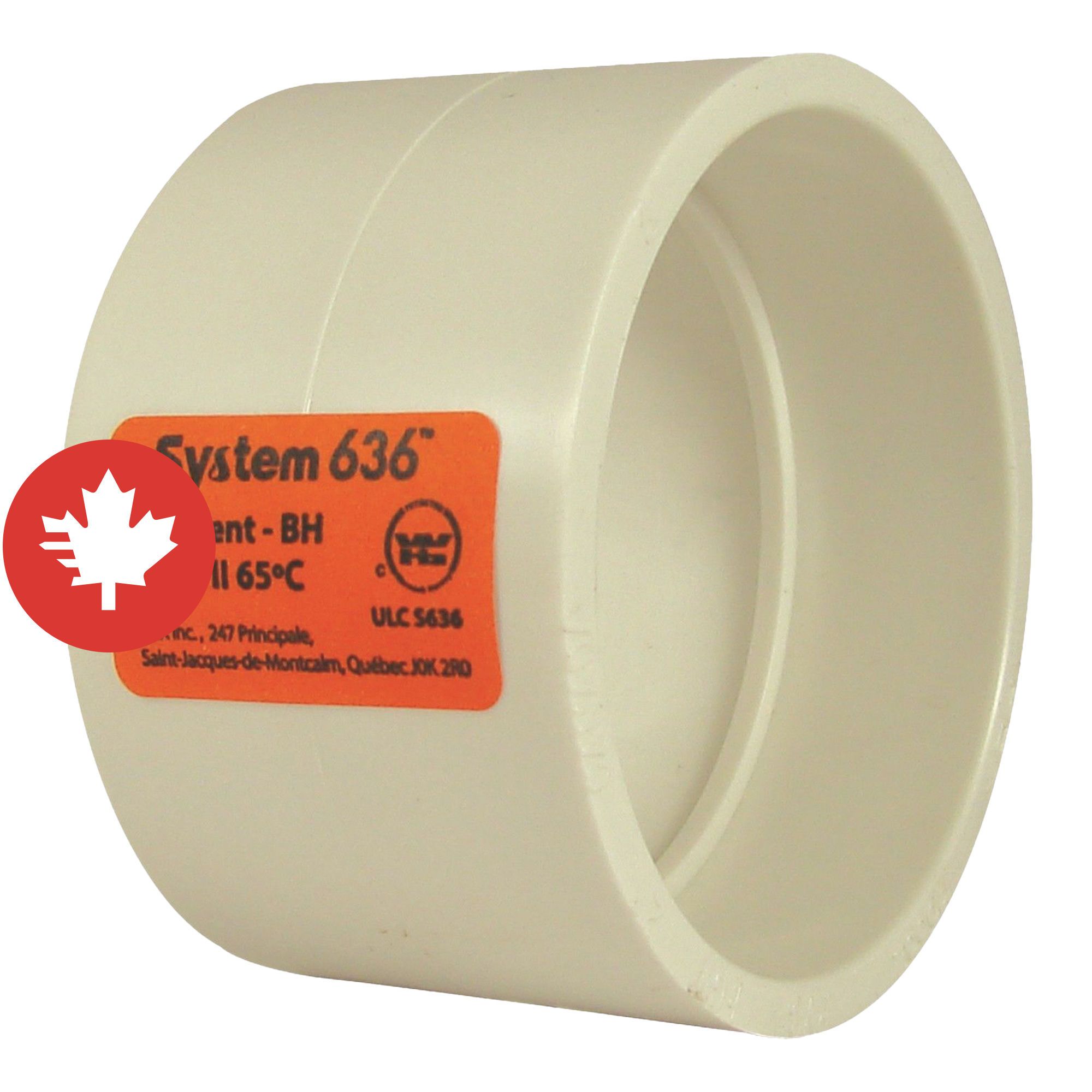 System 636 PVC FGV Coupling - Hub - 2" - White from IPEX | BMR