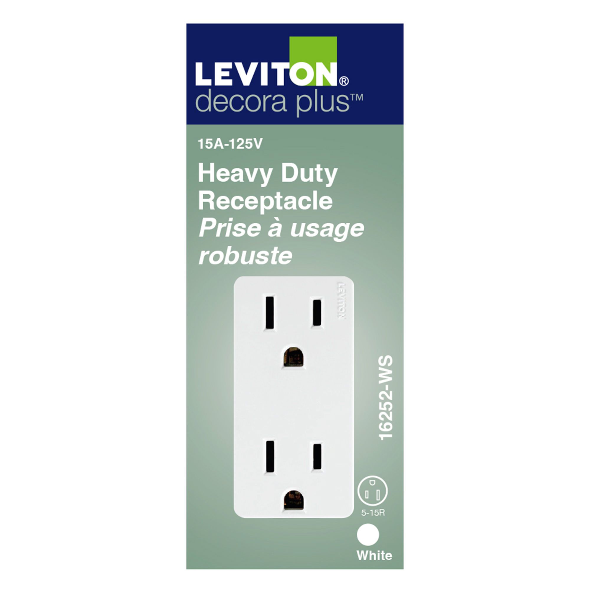 Decora Receptacle - Heavy Duty - 15 A - White from LEVITON | BMR