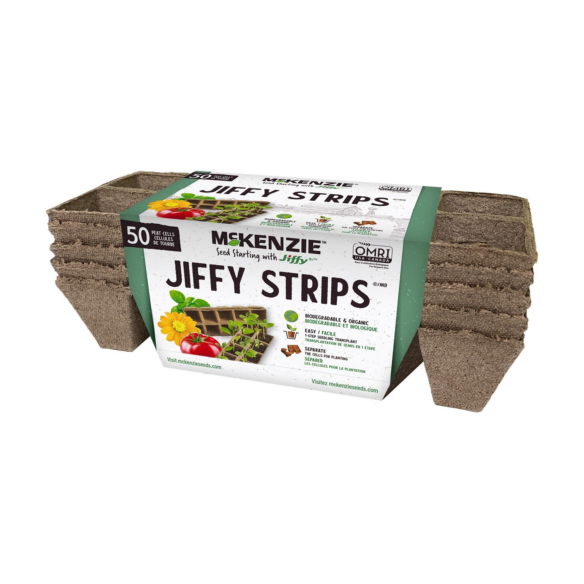 Jiffy Set of 5 Strips of 10 Peat Pots from JIFFY | BMR