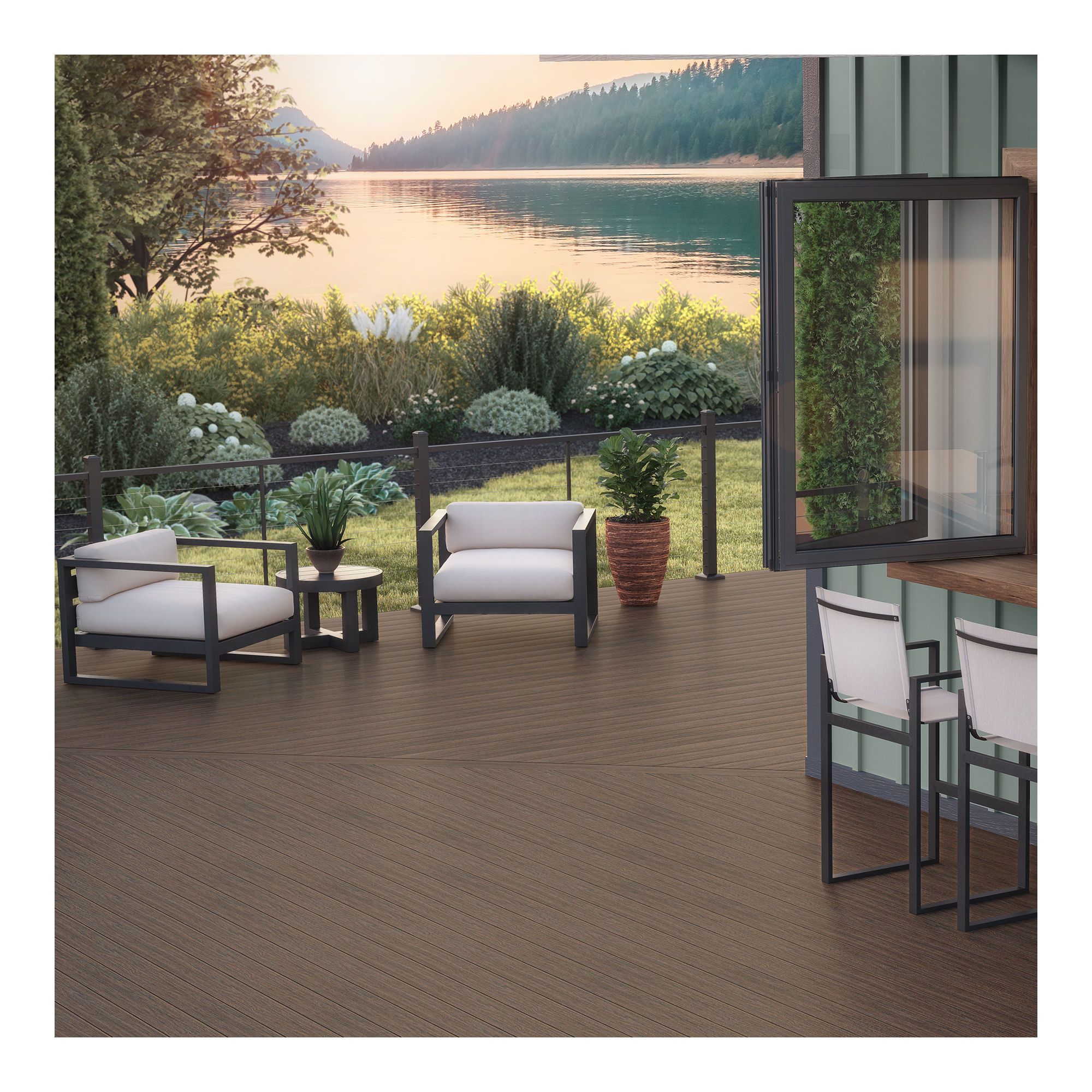 Planche de terrasse, composite, Vista, carré, ironwood, 7/8" x 5 1/2" x ...