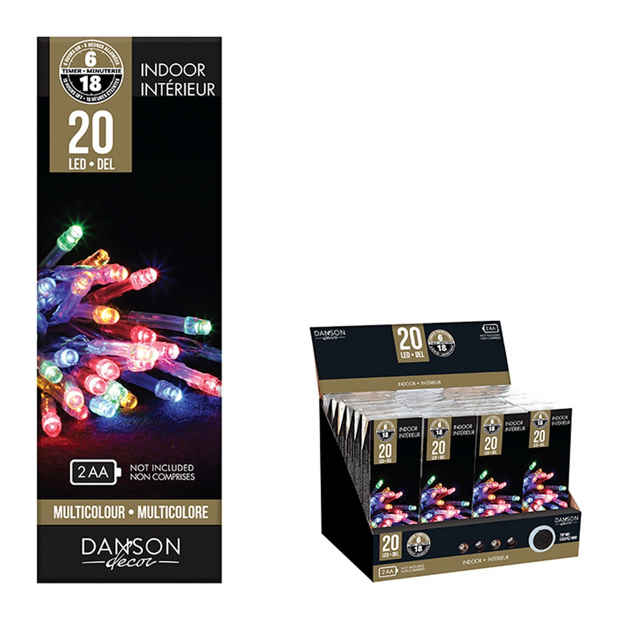 Set of 20 LED Lights - 5 mm - Multi-Color from DANSON | BMR