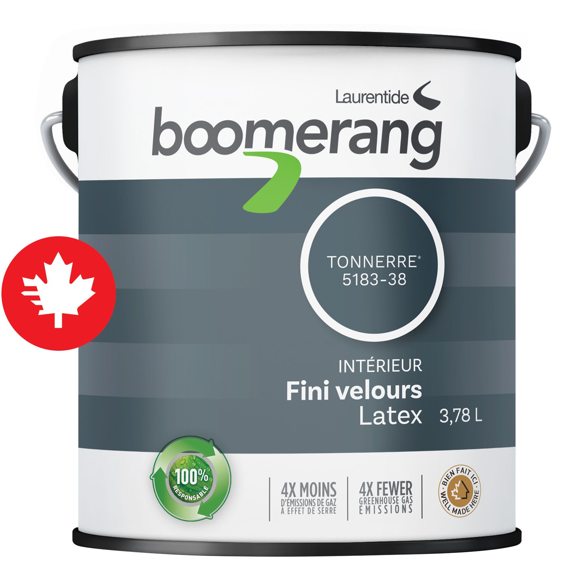 Boomerang Recycled Paint - Velvet Finish - Thunder - 3.78 l from ...