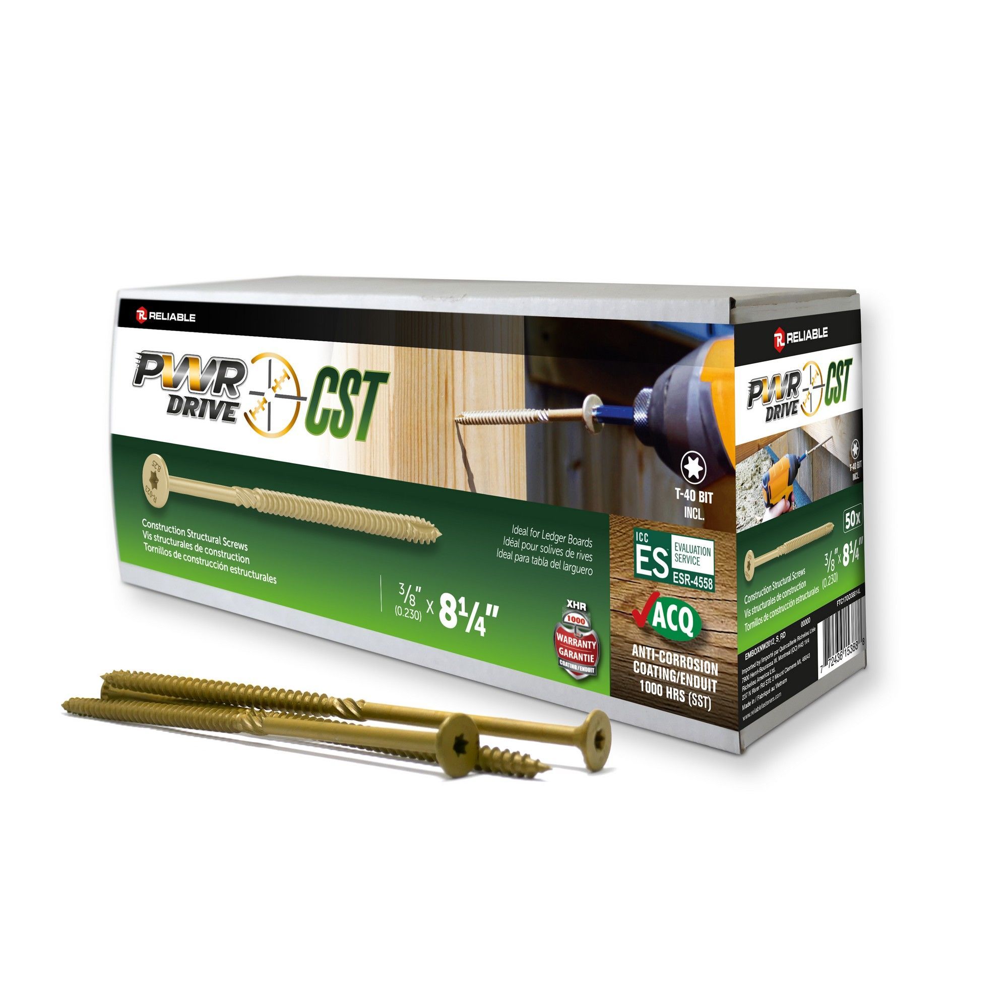 PWR DRIVE CST Structural screw - Oversized Flat Head - 3/8 in x 8 1/4 ...