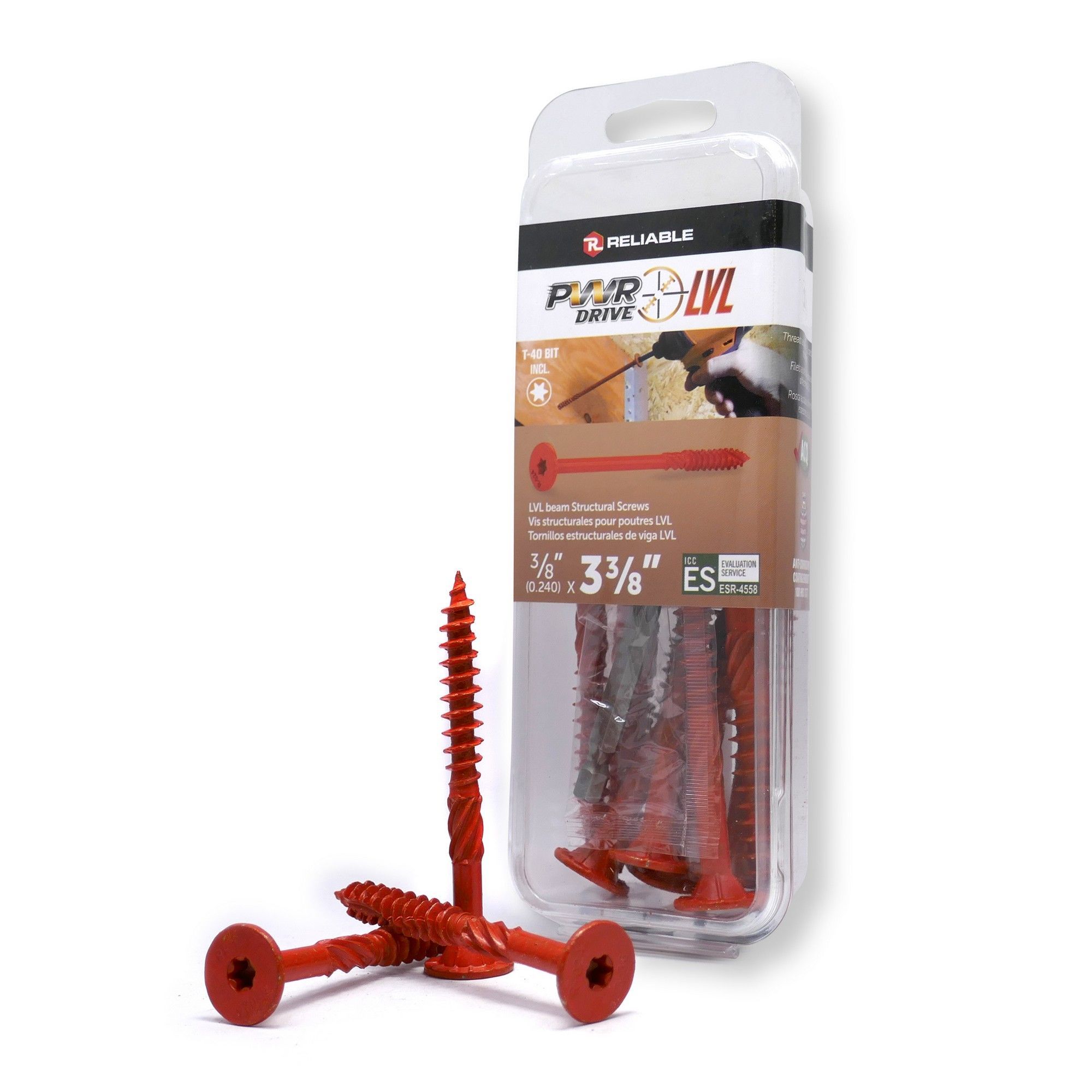 PWR DRIVE LVL Structural Assembly Screw - Oversized Flat Head - 3/8 in ...