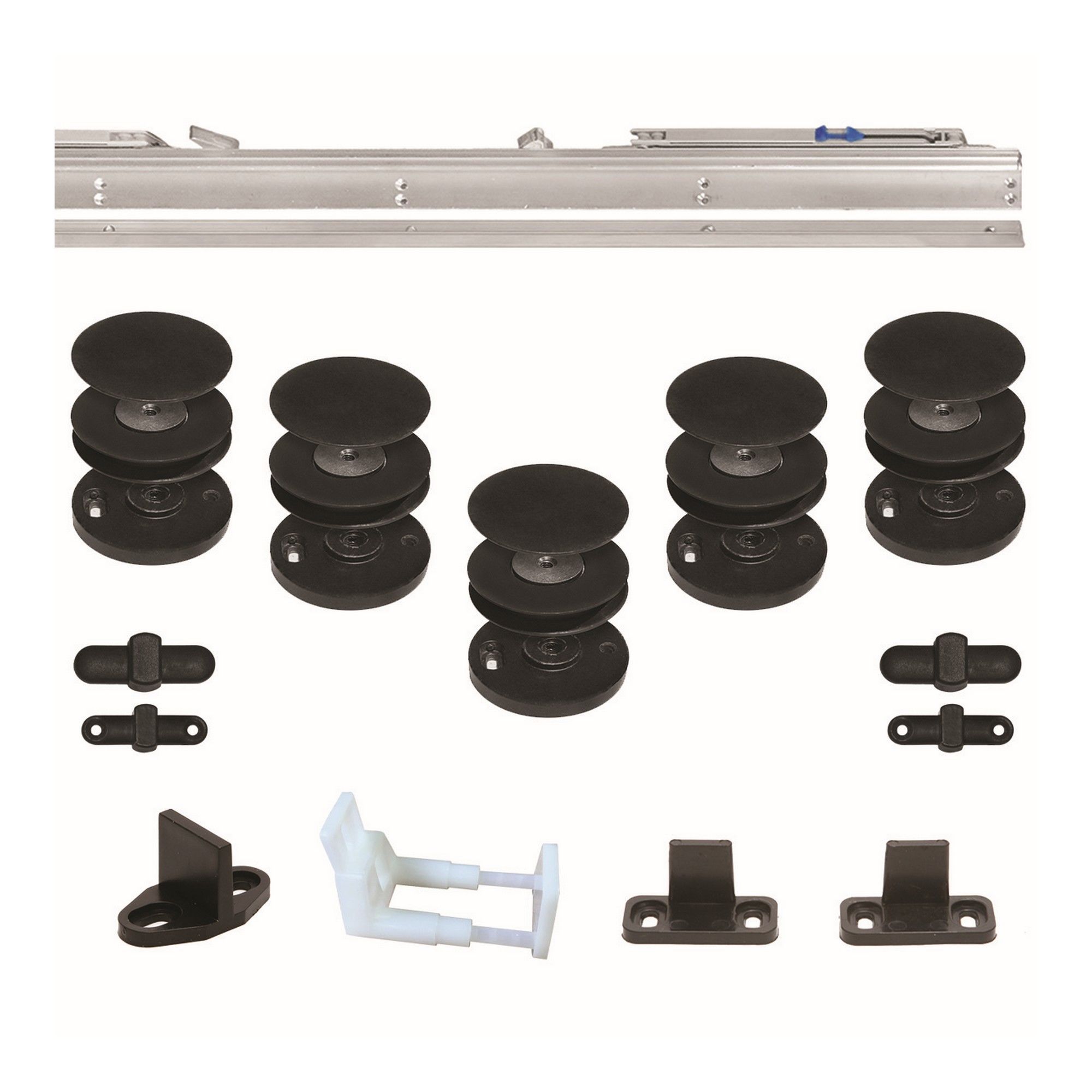 Invisible Door Track and Hardware Kit for Sliding Door - Black from SGA ...