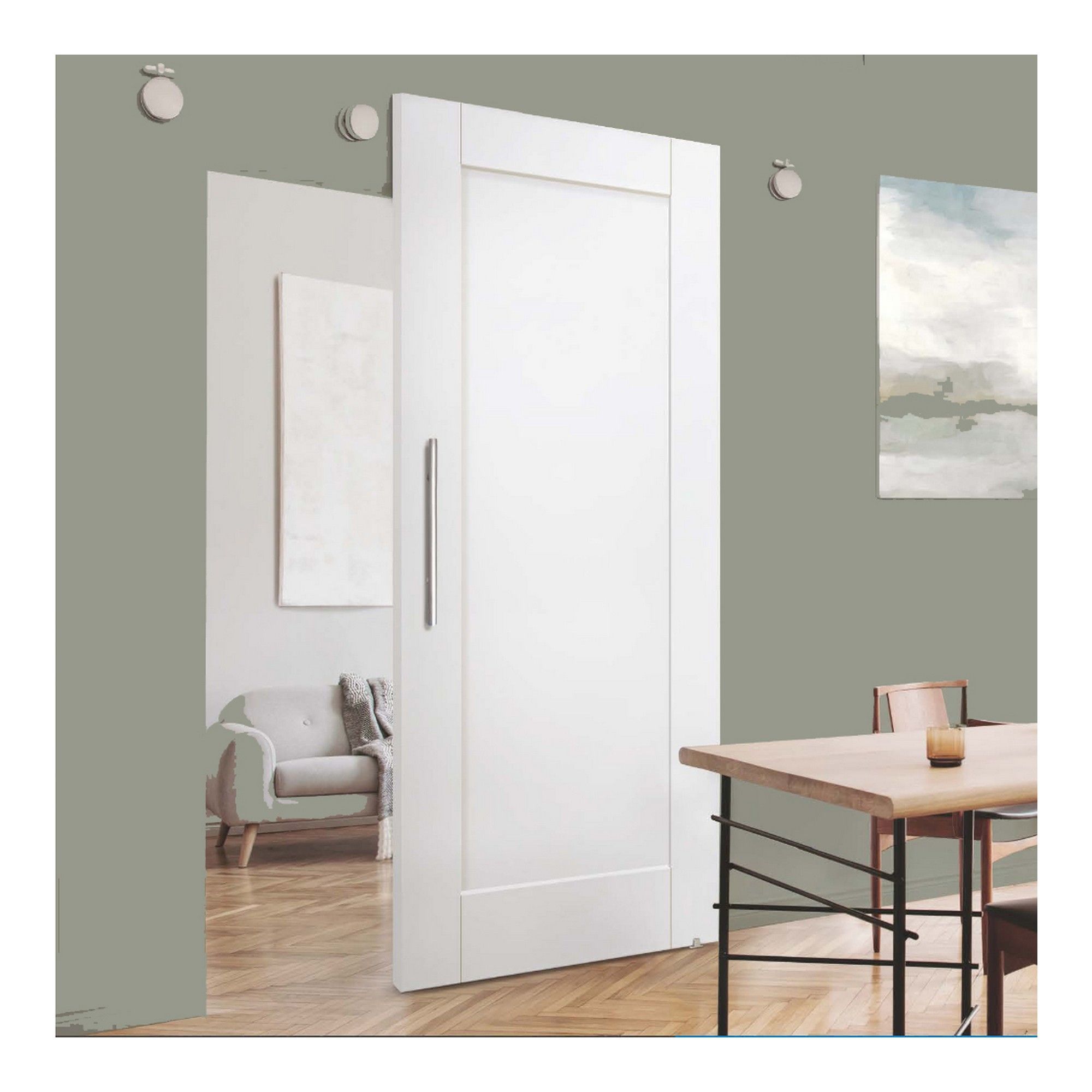 Invisible Door Track and Hardware Kit for Sliding Door - Chrome from ...