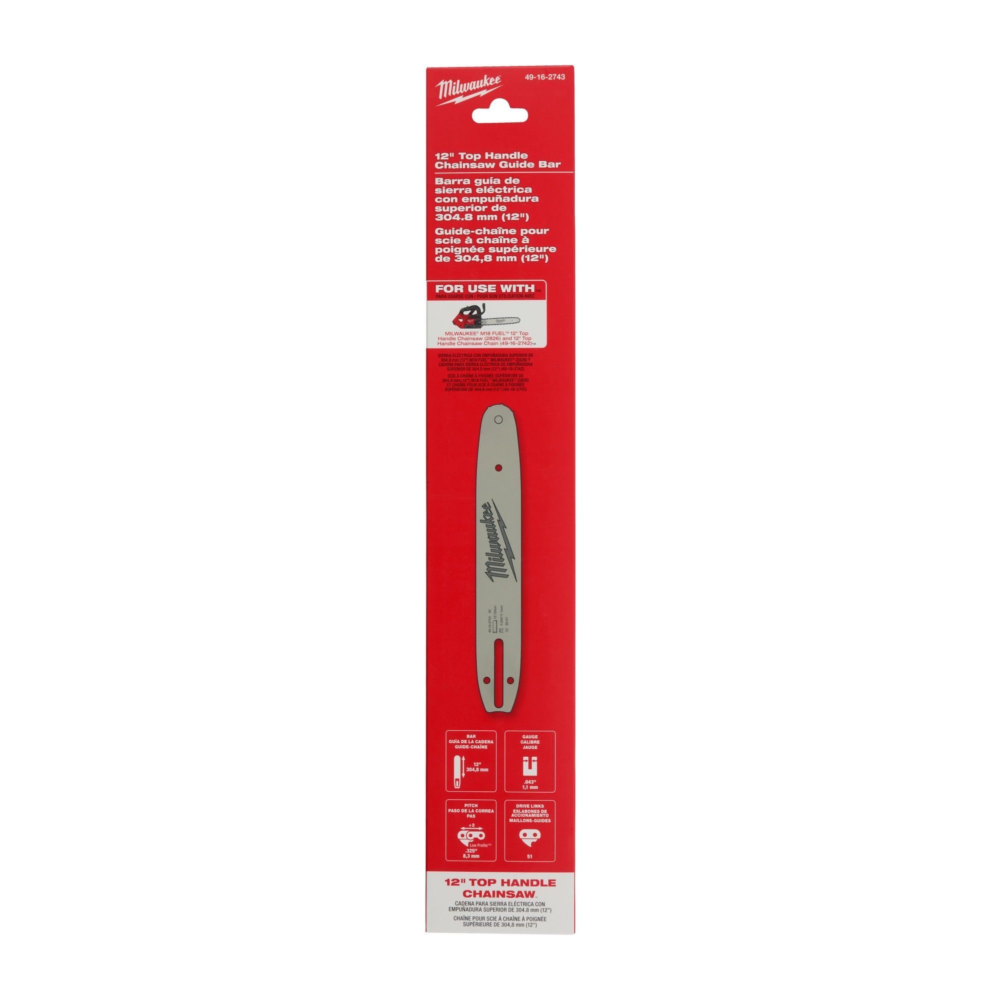 Top Handle Chainsaw Guide Bar - 12" from MILWAUKEE | BMR