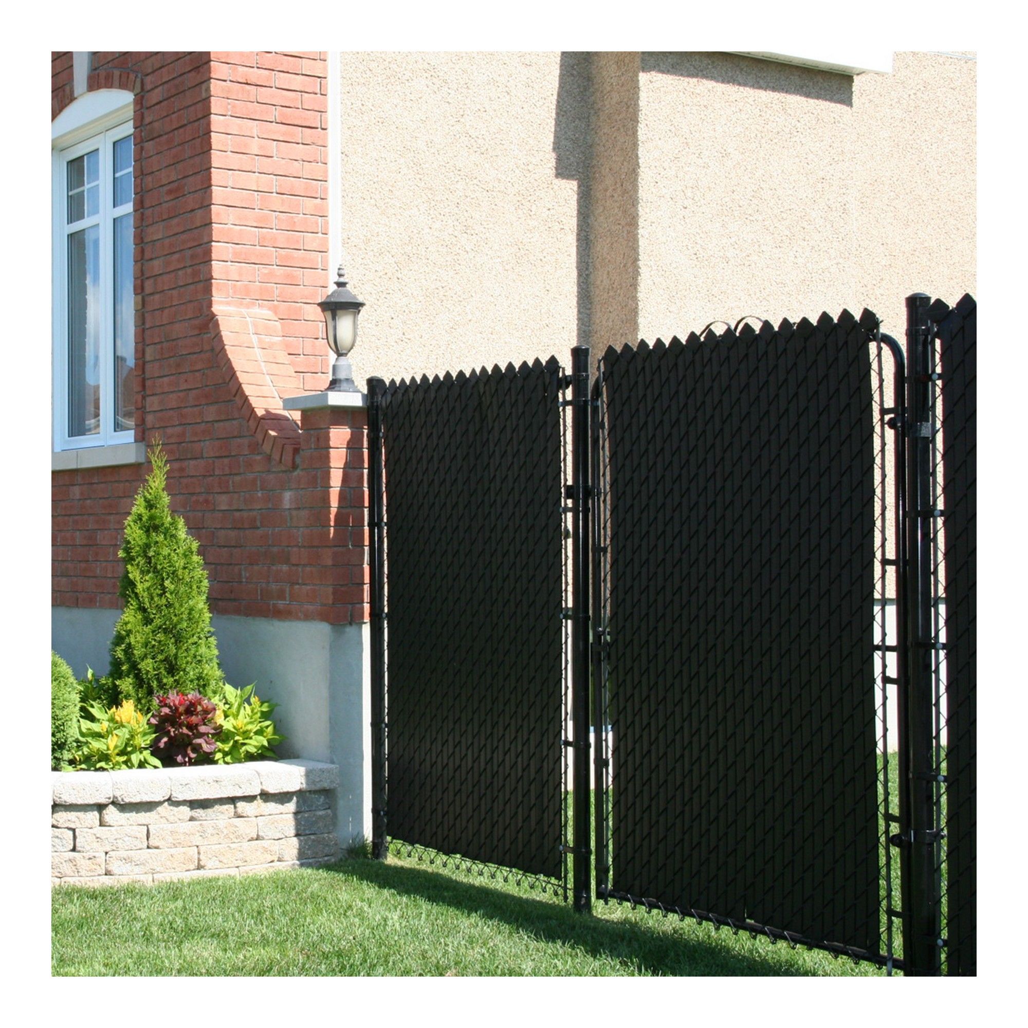 Vertical Privacy Slat for Link Fence - 6' - Black - 80/Pkg from ...