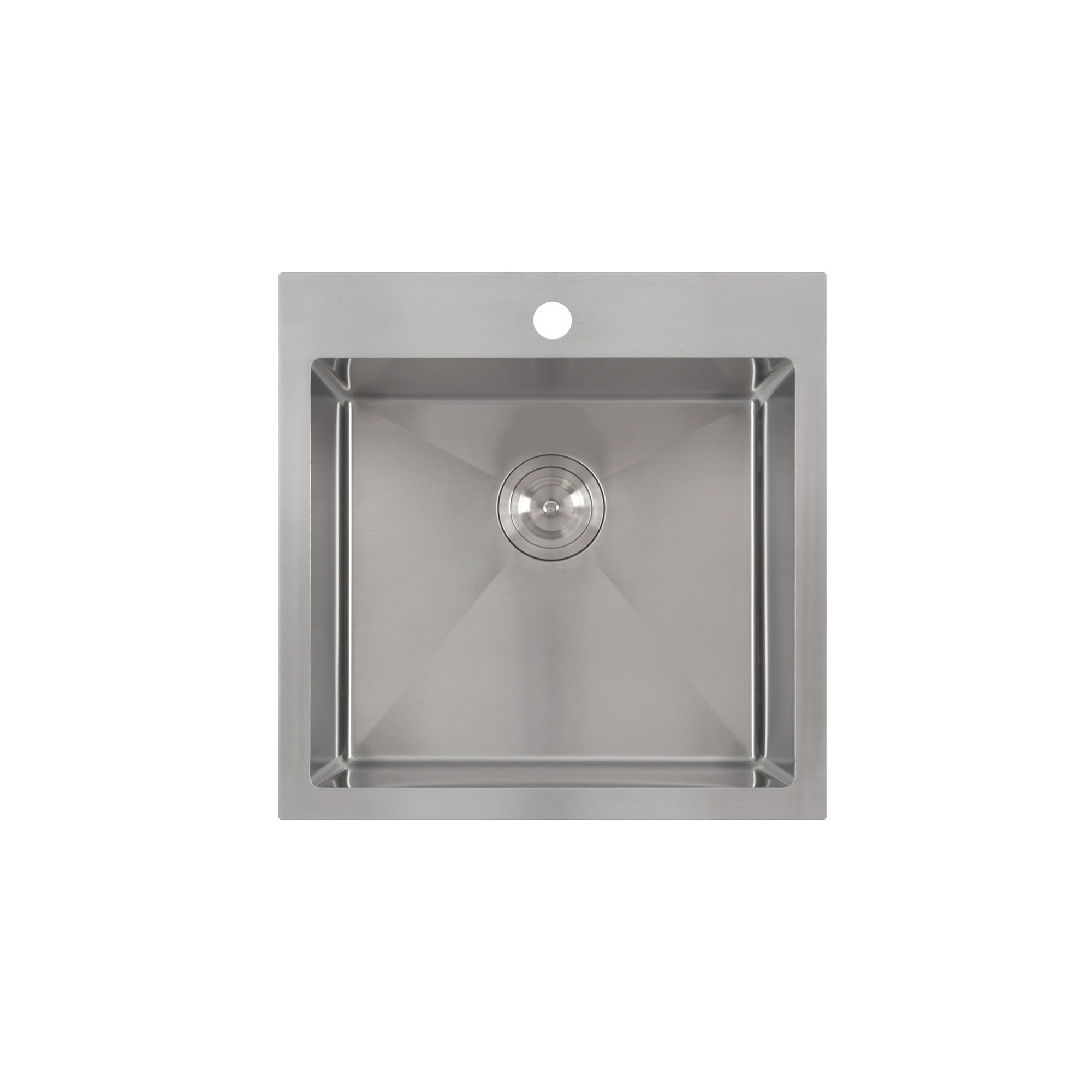 Single Square Kitchen Sink - Lixia - Stainless Steel - 20" x 20" x 9 ...