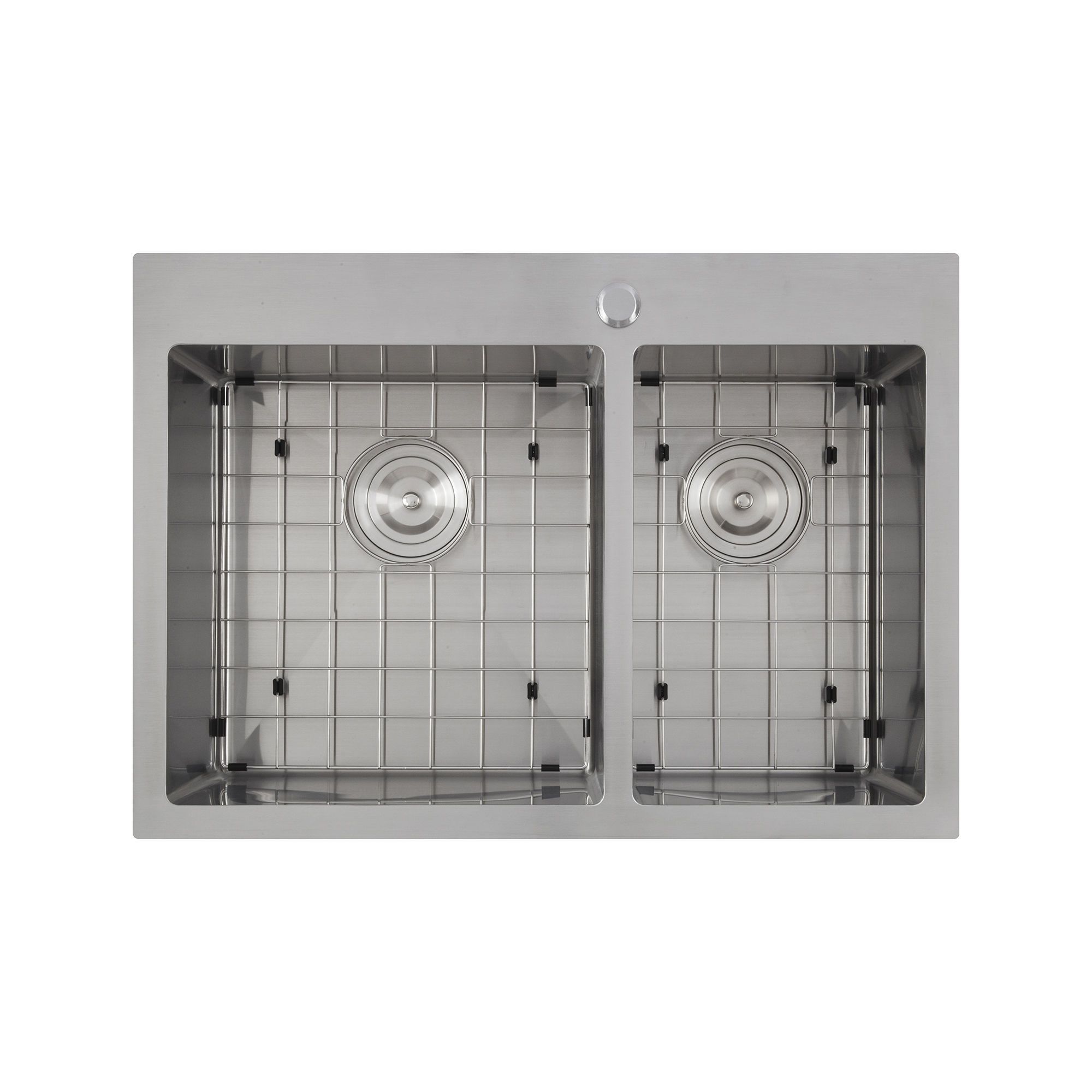 Double Kitchen Sink - Lixia - 60/40 Stainless Steel - 28" x 20" x 9 ...
