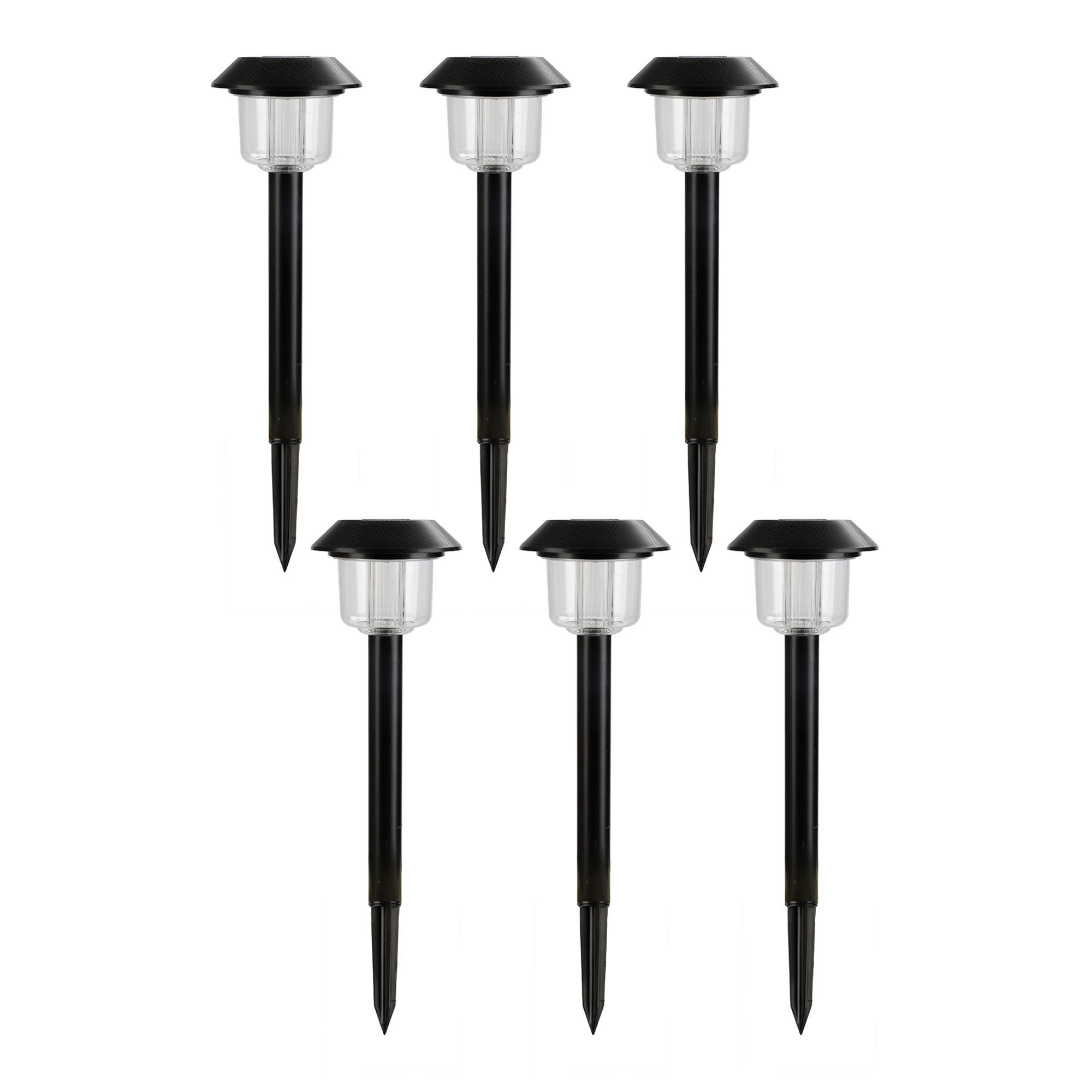 Set of 6 Solar LED Lights on Stake - Pure White from BMR | BMR