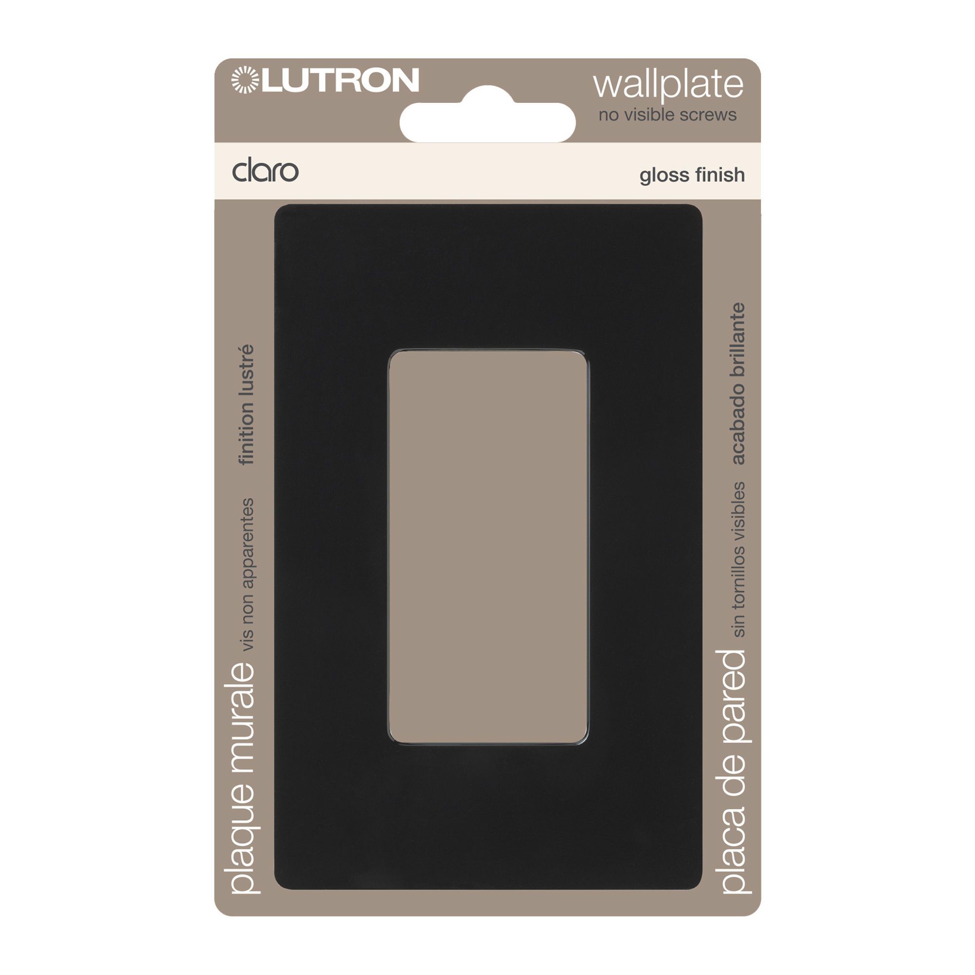 Screwless Wallplate - Claro - Simple - Black from LUTRON | BMR