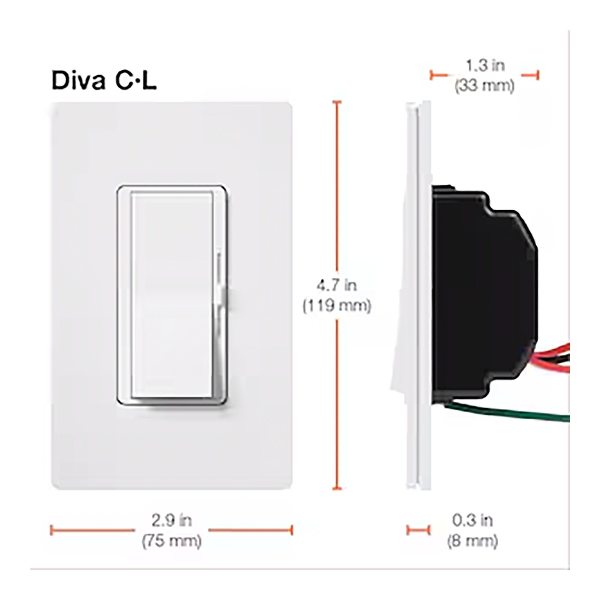 Dimmer - Diva - LED - with Wallplate - White from LUTRON | BMR