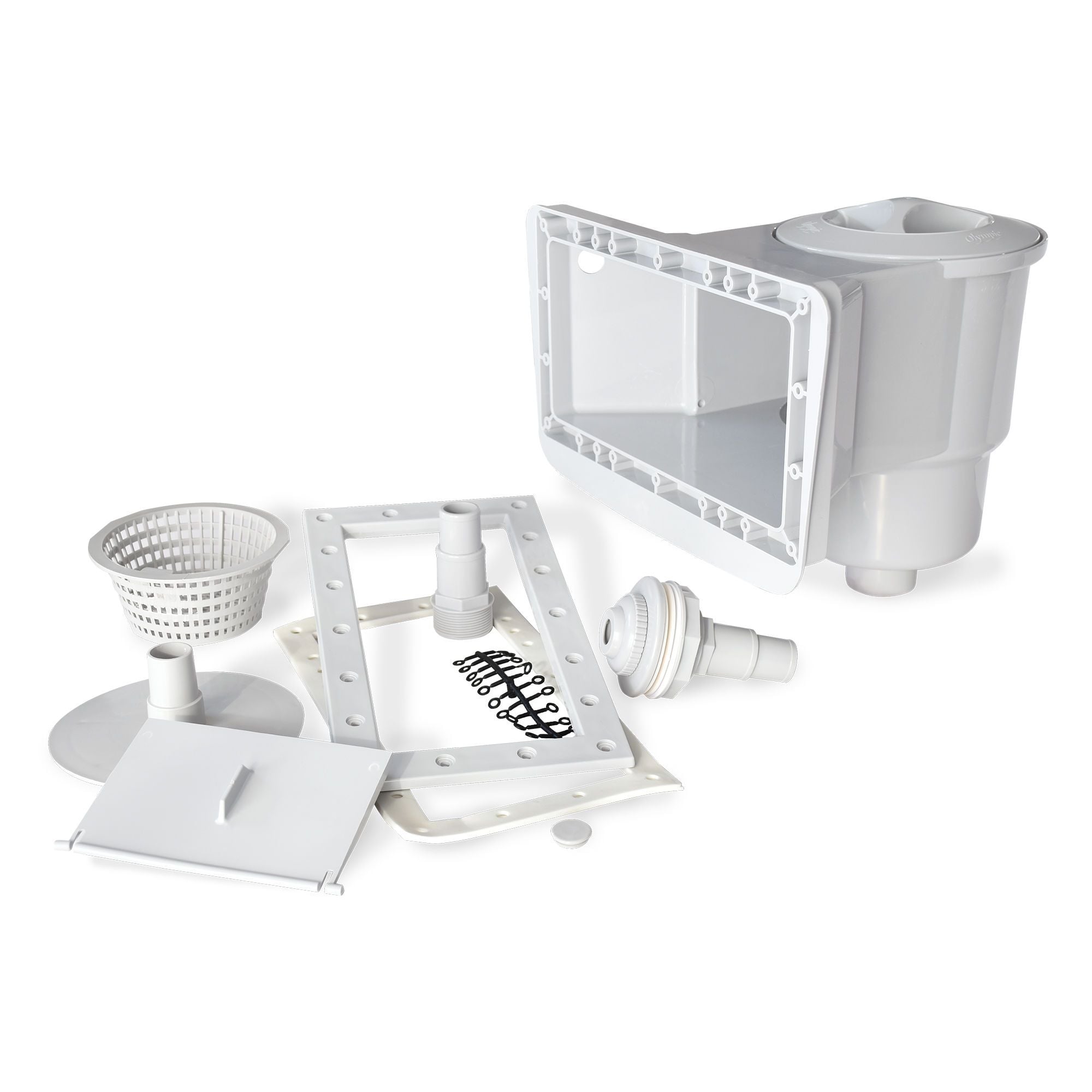 Pool Wide-Mouth Wall Skimmer Complete - One Piece - White from OLYMPIC ...