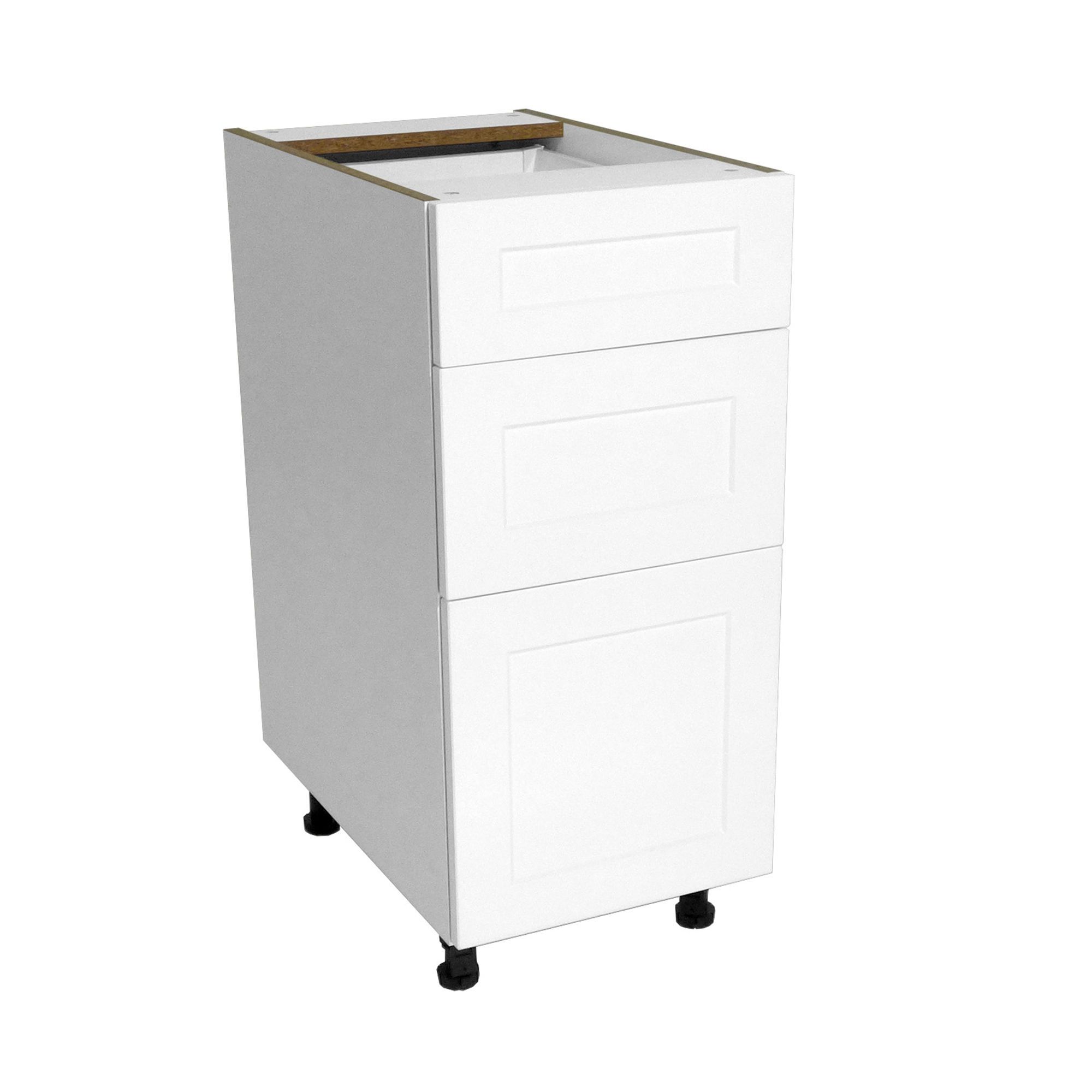 Base Cabinet 3 Drawers - Shaker - White - 15" x 34 3/4" x 24" from ...