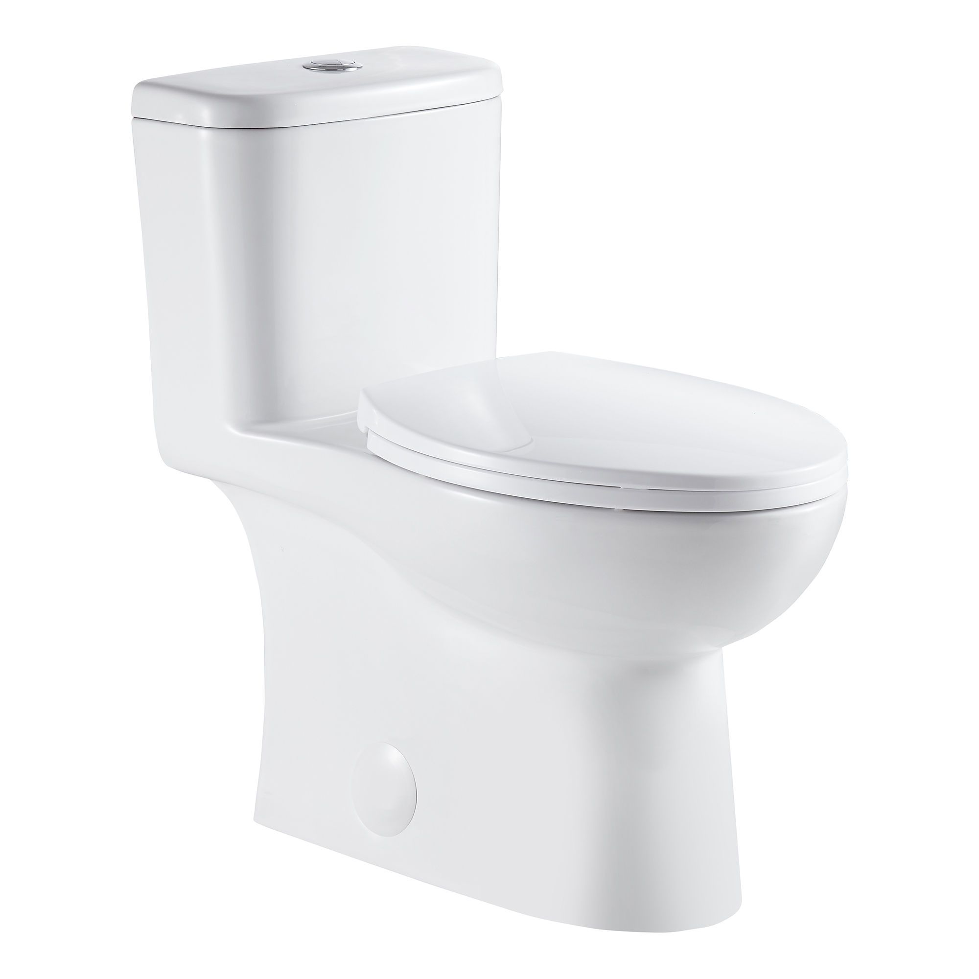Toilette, cuvette allongée, Bali, monobloc à double chasse, blanc de ...