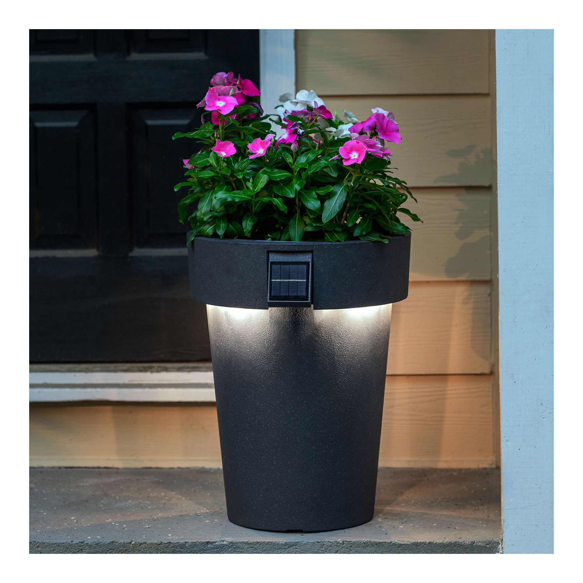 Solar-Powered Outdoor Planter - Grey - 18" from SOUTHERN PATIO | BMR