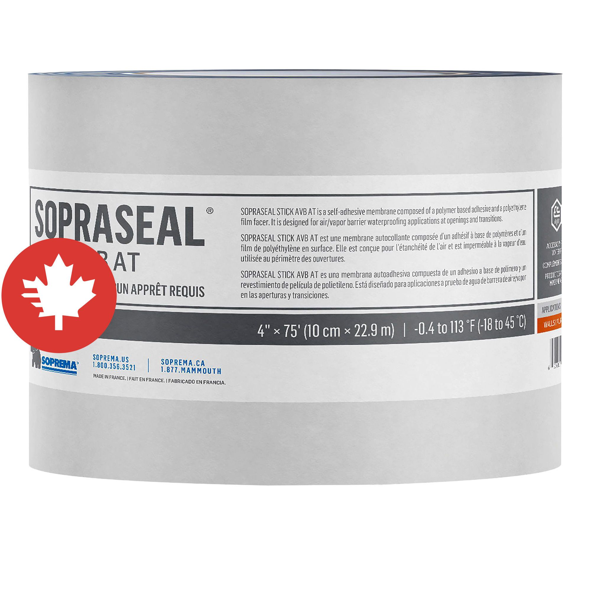 Membrane Sopraseal Stick, 4" x 75' de SOPREMA | BMR