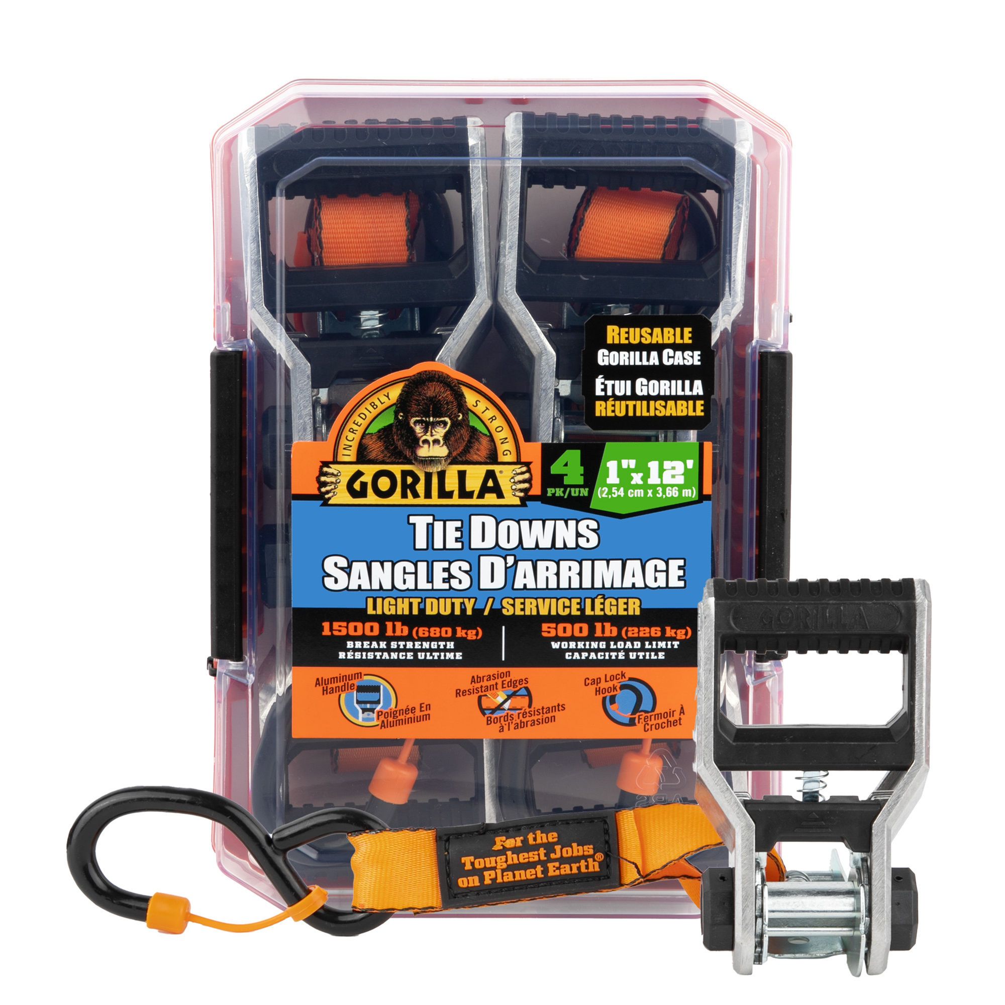 Gorilla Tie-Down Straps - 1" x 12' - 4/pkg from ERICKSON | BMR