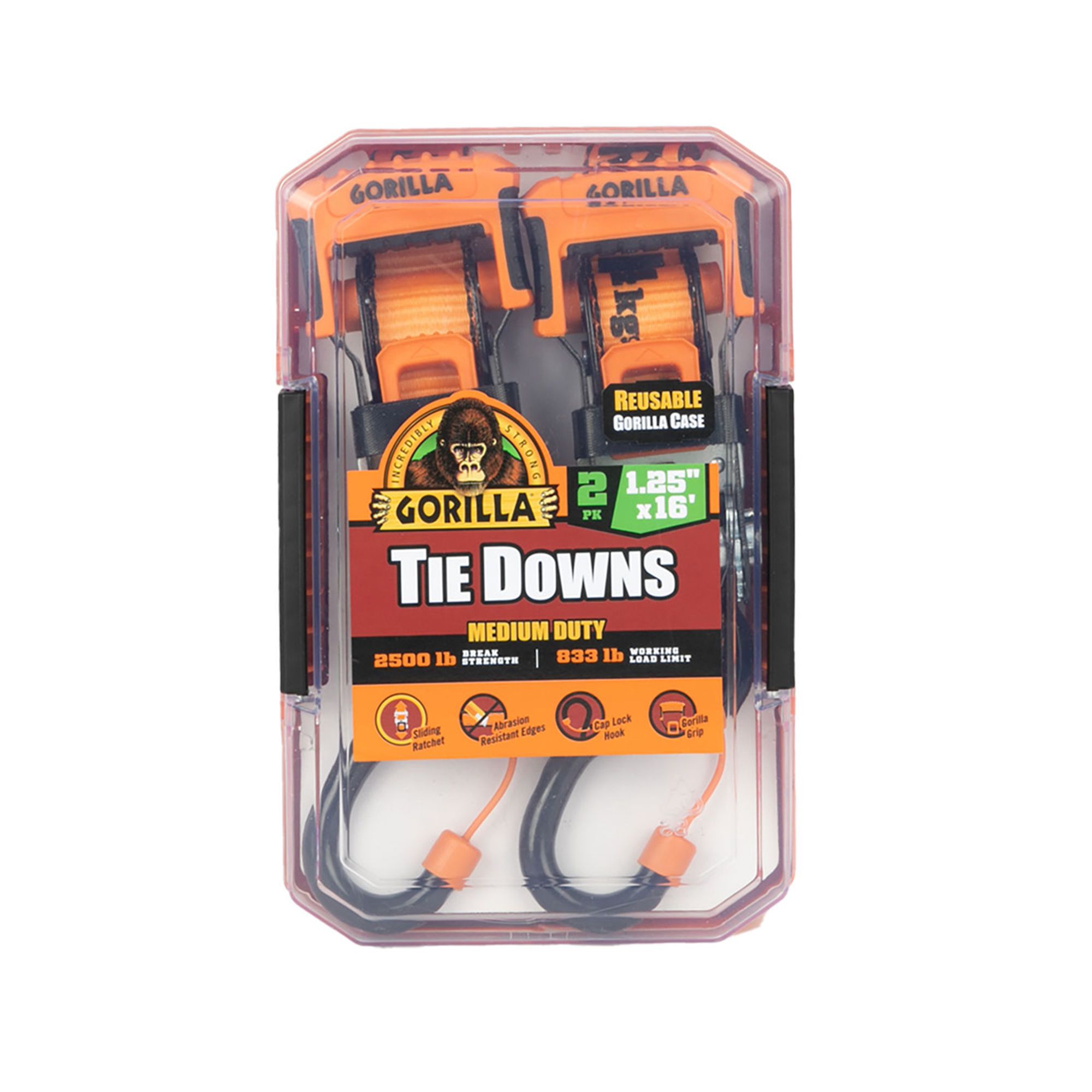 Gorilla Tie-Down Straps - 1 -25" x 16' - 2/Pkg from ERICKSON | BMR