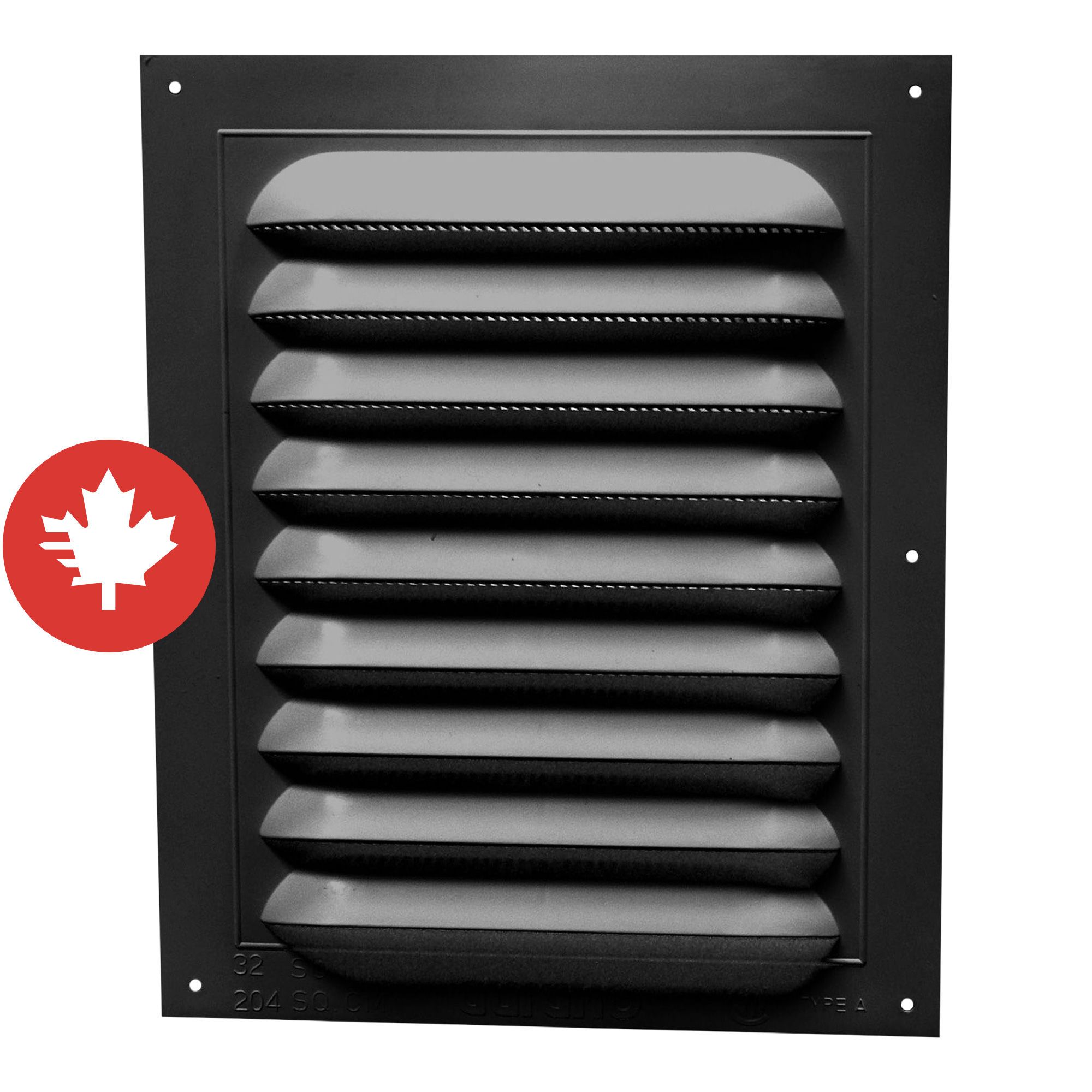 Rectangular Gable Vents - Standard - Black - 15" x 20" x 1/2" from ...