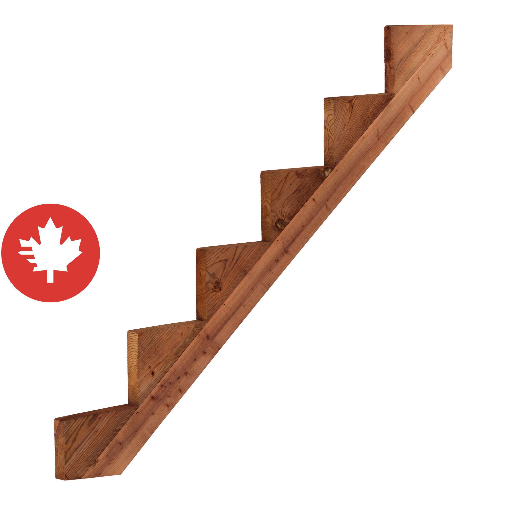 Limon d'escalier en bois traité brun, 6 marches, 12" | BMR