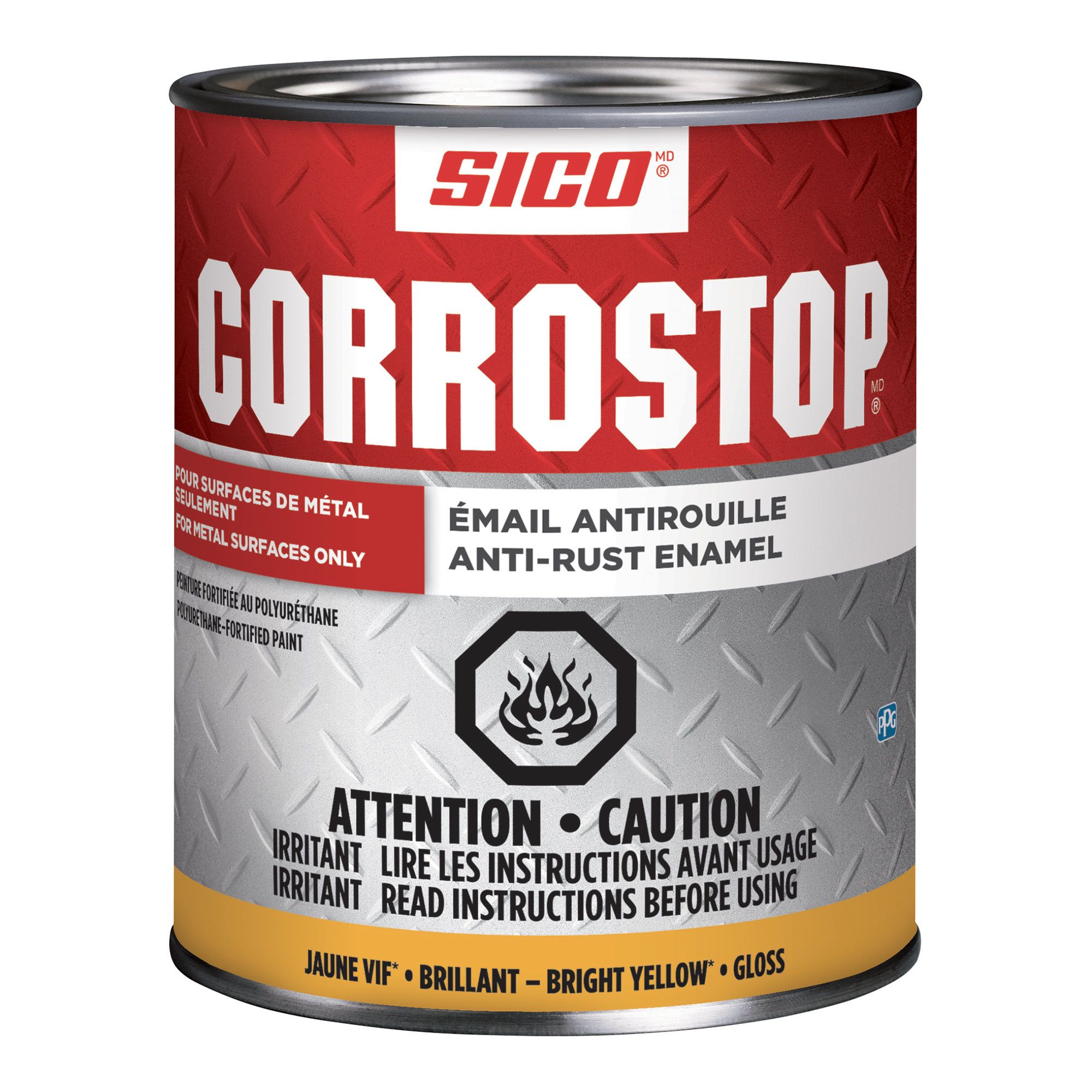 Anti-Rust Enamel - Corrostop - Yellow - Gloss - 946 ml from SICO | BMR