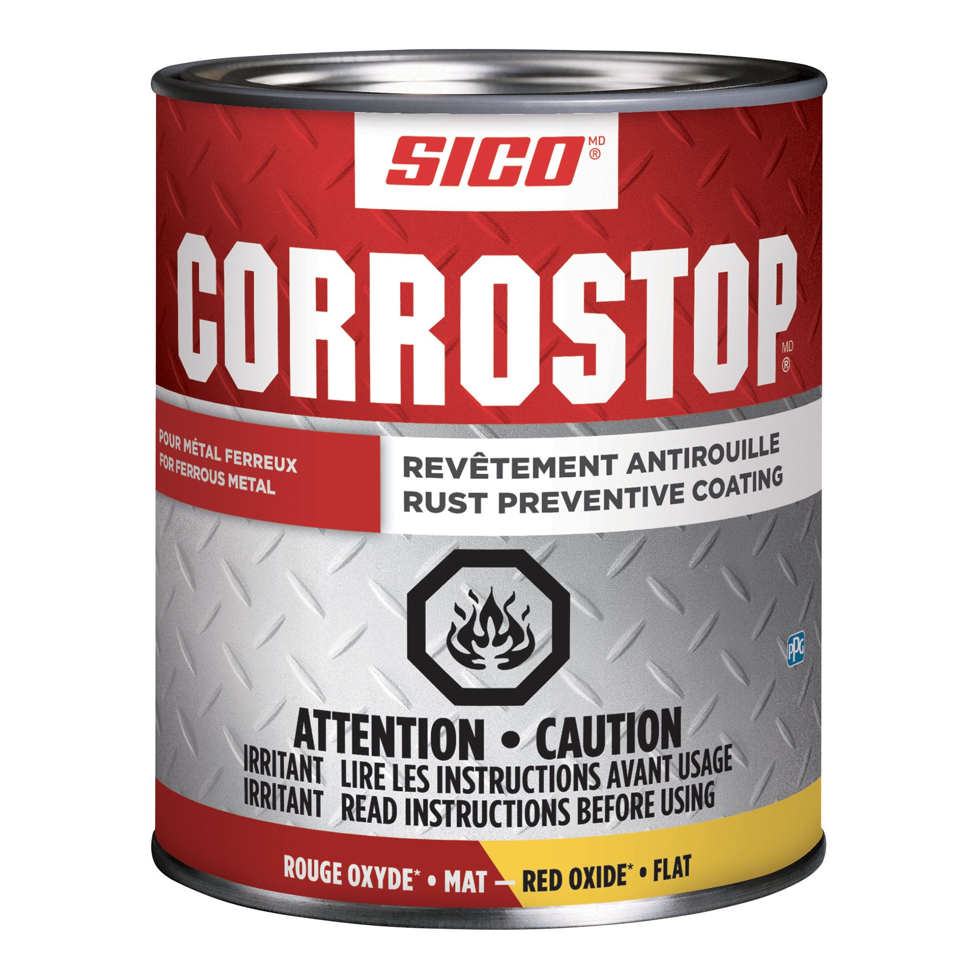 Anti-Rust Enamel - Corrostop - Red Oxyde - Flat - 946 ml from SICO | BMR