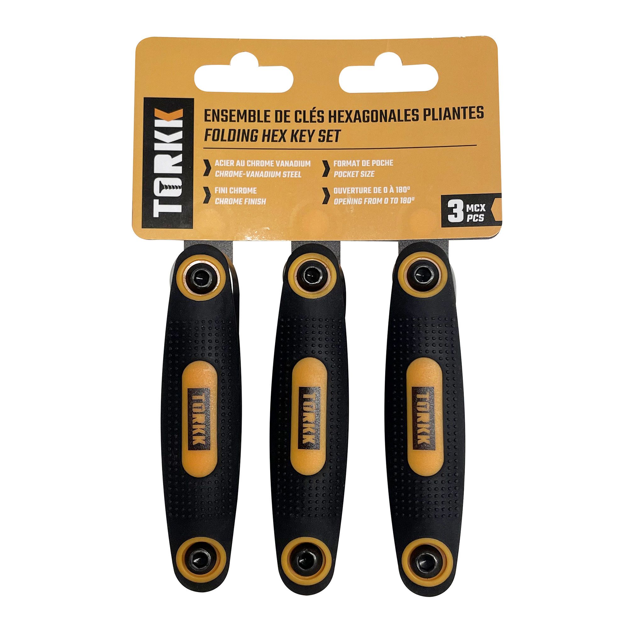 Hex Key Set - Foldable - 3 pcs from TORKK | BMR