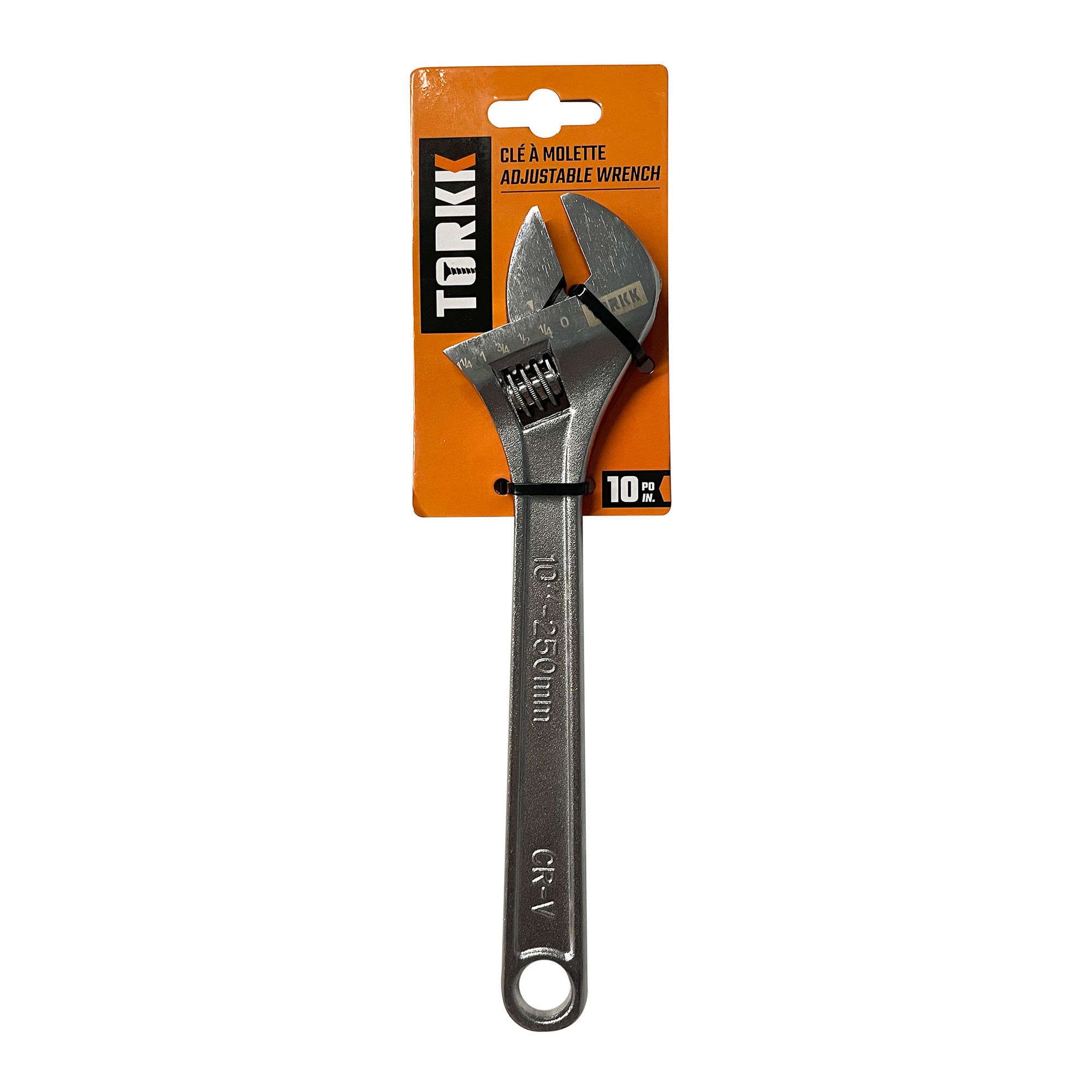 Adjustable Wrench - Chrome-Vanadum Steel - 10" from TORKK | BMR