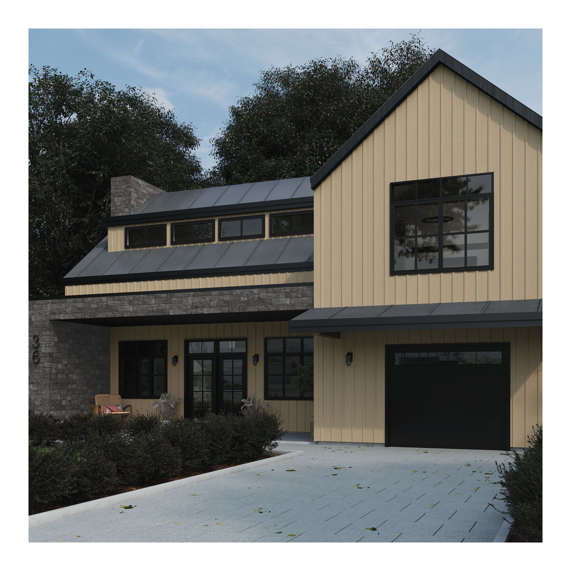 Board & Batten siding - Batten - Sand - 2 1/4'' x 144'' from CANEXEL | BMR