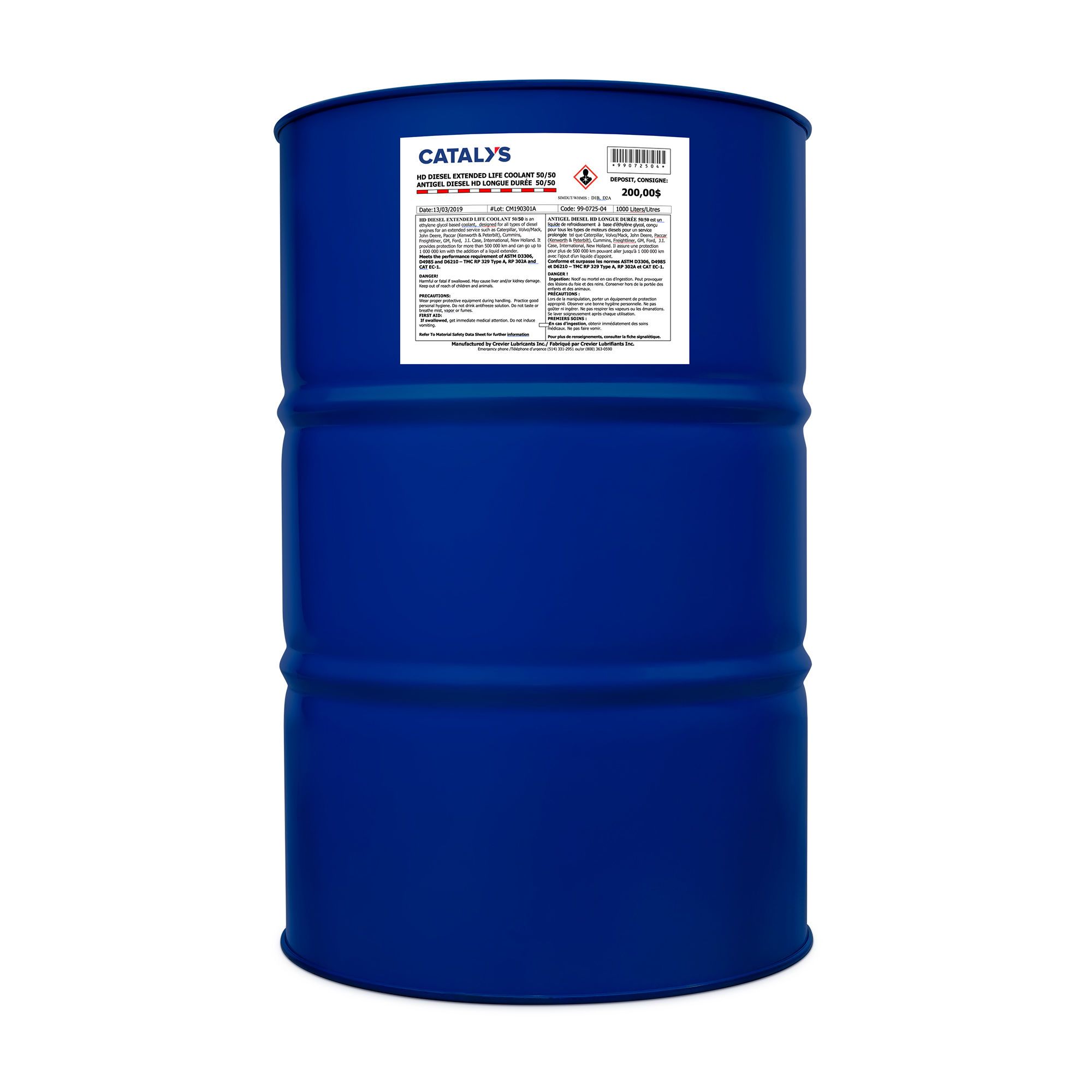 Diesel Coolant - 50/50 - HD - ELC - Red - 205 l | BMR