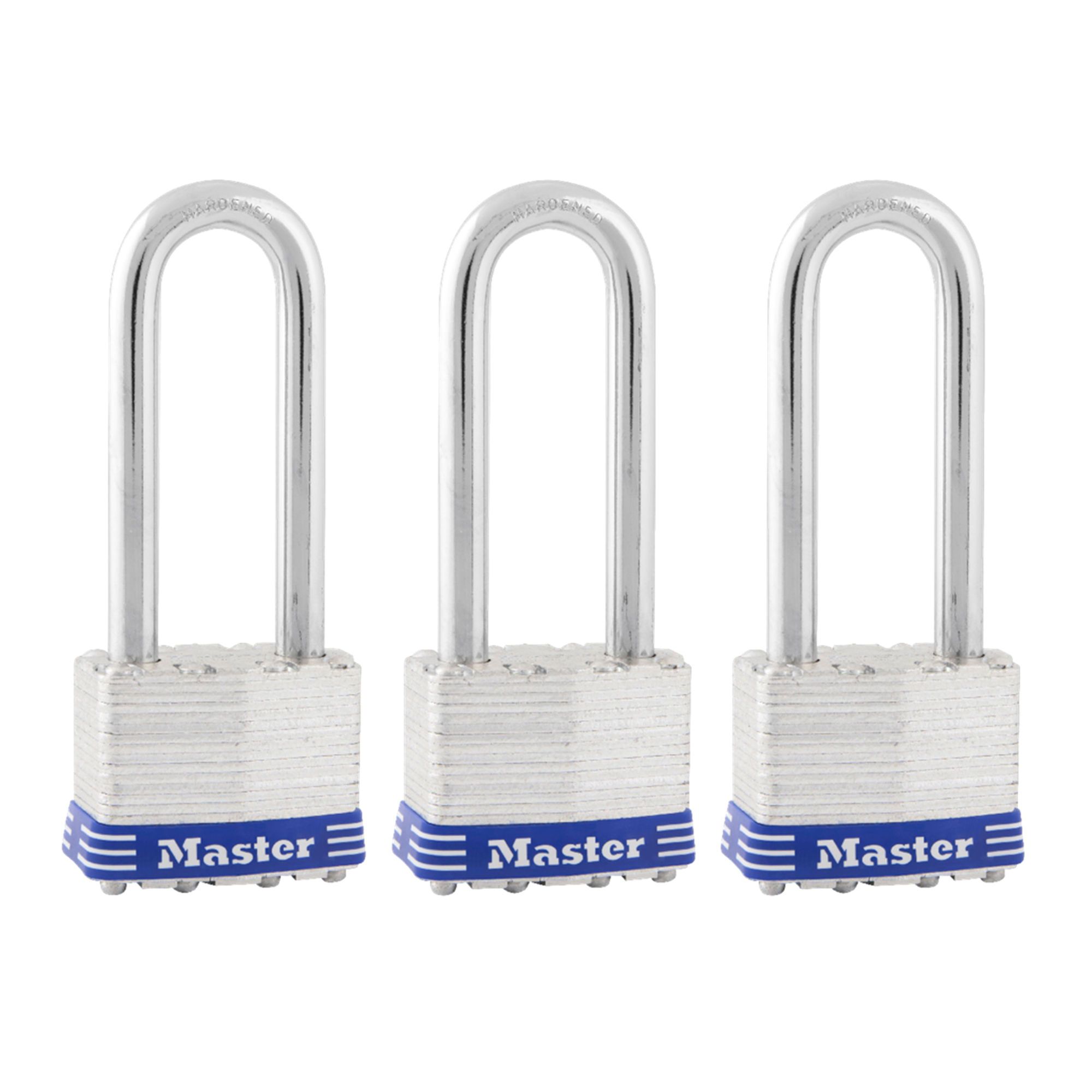 Laminated Padlock - Long Shackle - 1 3/4" - 3/pkg from MASTER LOCK ...